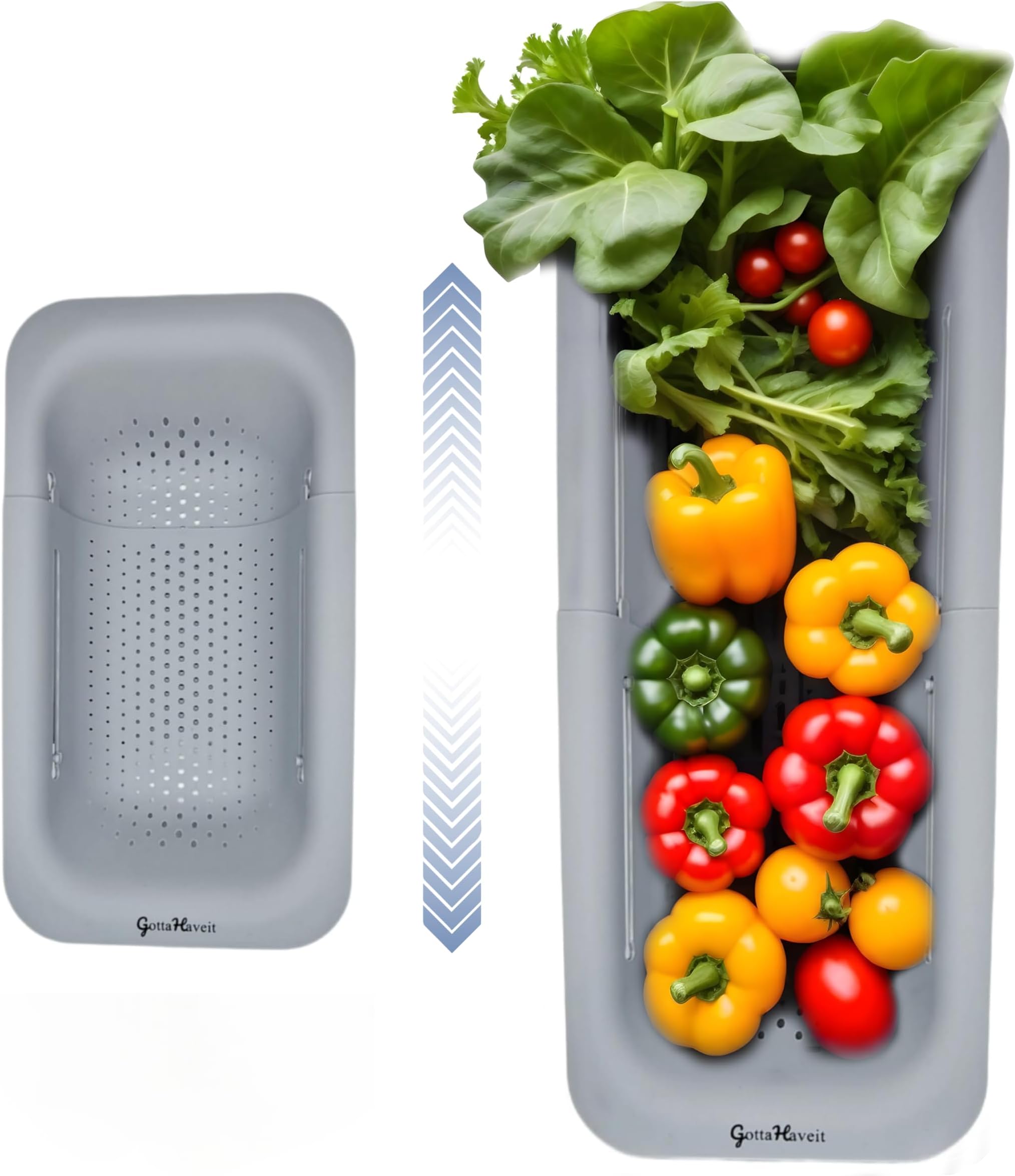 Amazon.com: zova Over The Sink Colander with Handles & Hanging Hole ...