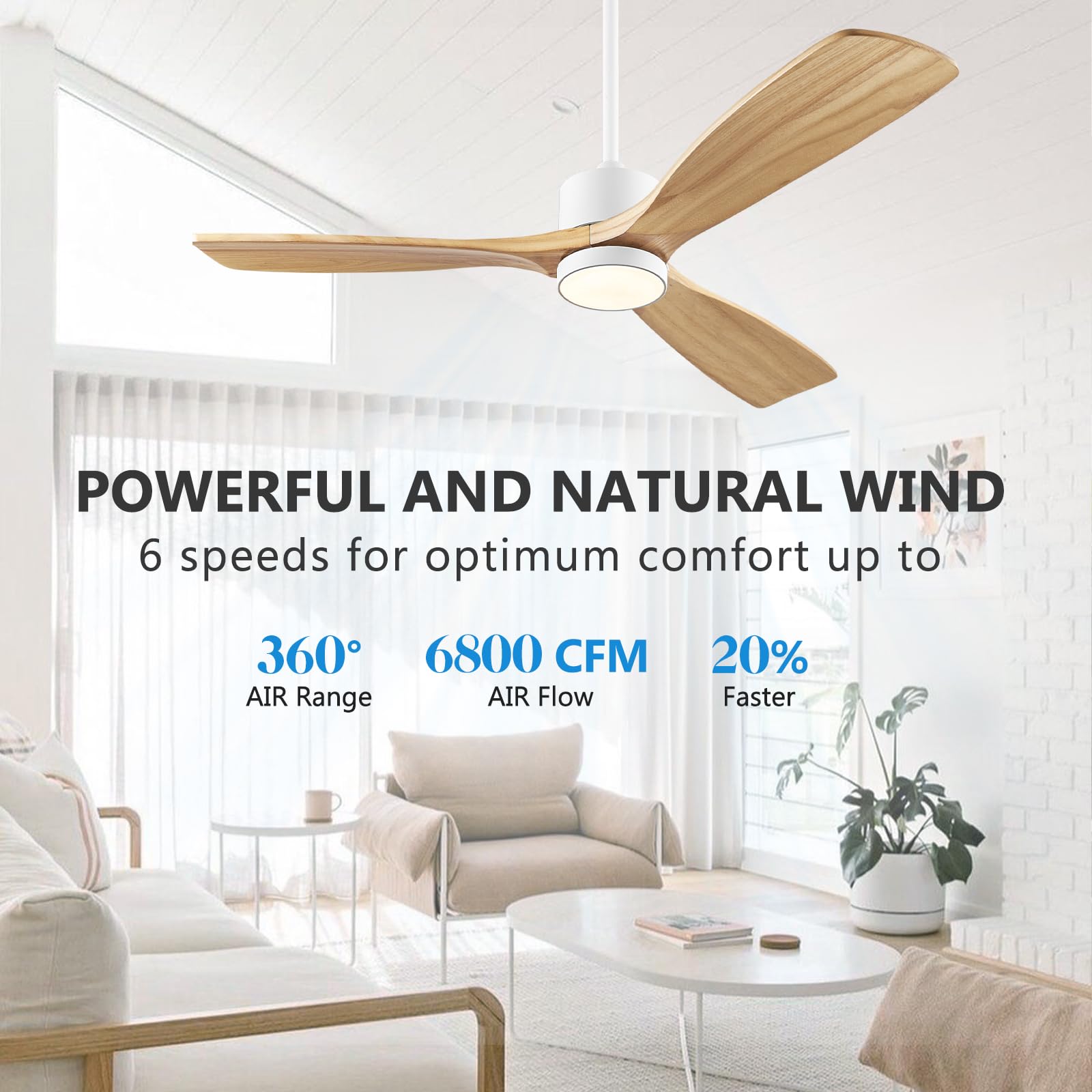 Eliora 60 inch Ceiling Fans with Lights and Remote Control, Outdoor ...