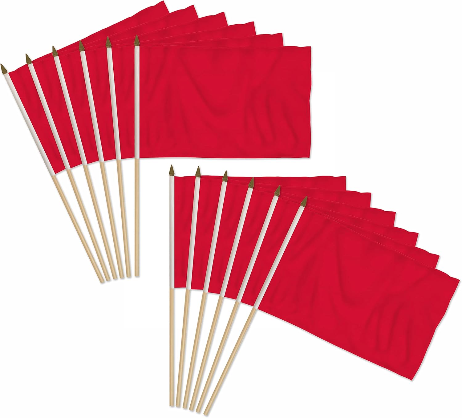 Amazon.com: Red Solid Color 12x18in Stick Flag - 1 dozen pack : Office ...