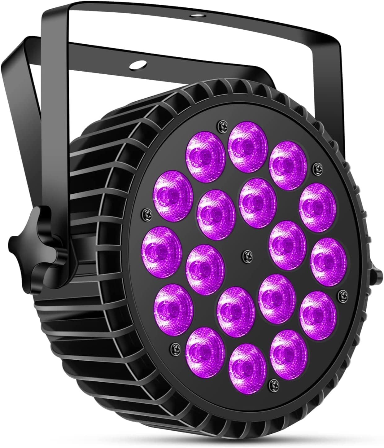 UKfog DMX512 Projecteur de scène à 18 LED 200 W par UV+RGB, lumière disco 8 CH par projecteur ...