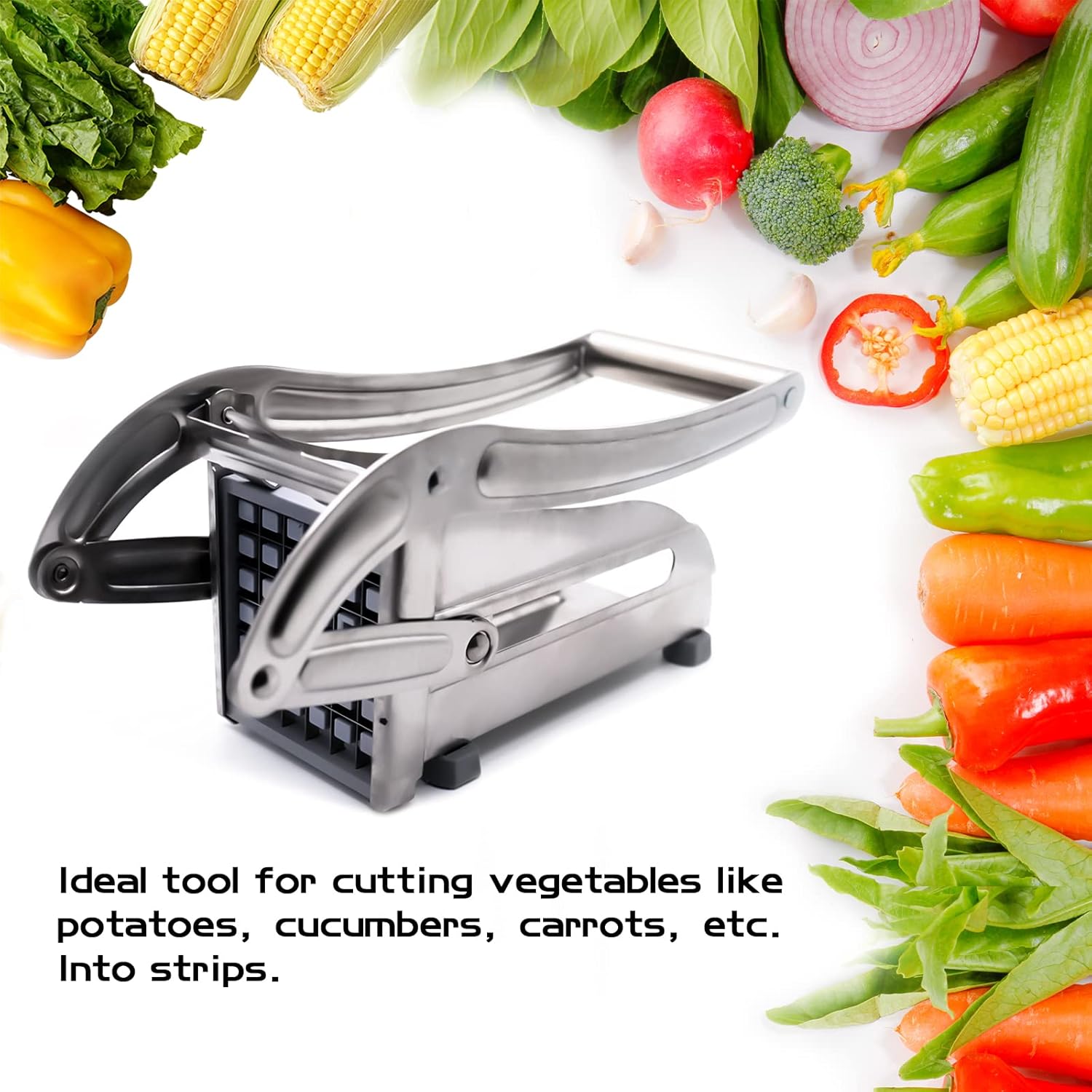 Buy CQKWCGAB French Fry Cutter with 2 Blades | Press to Cut | Cucumber ...
