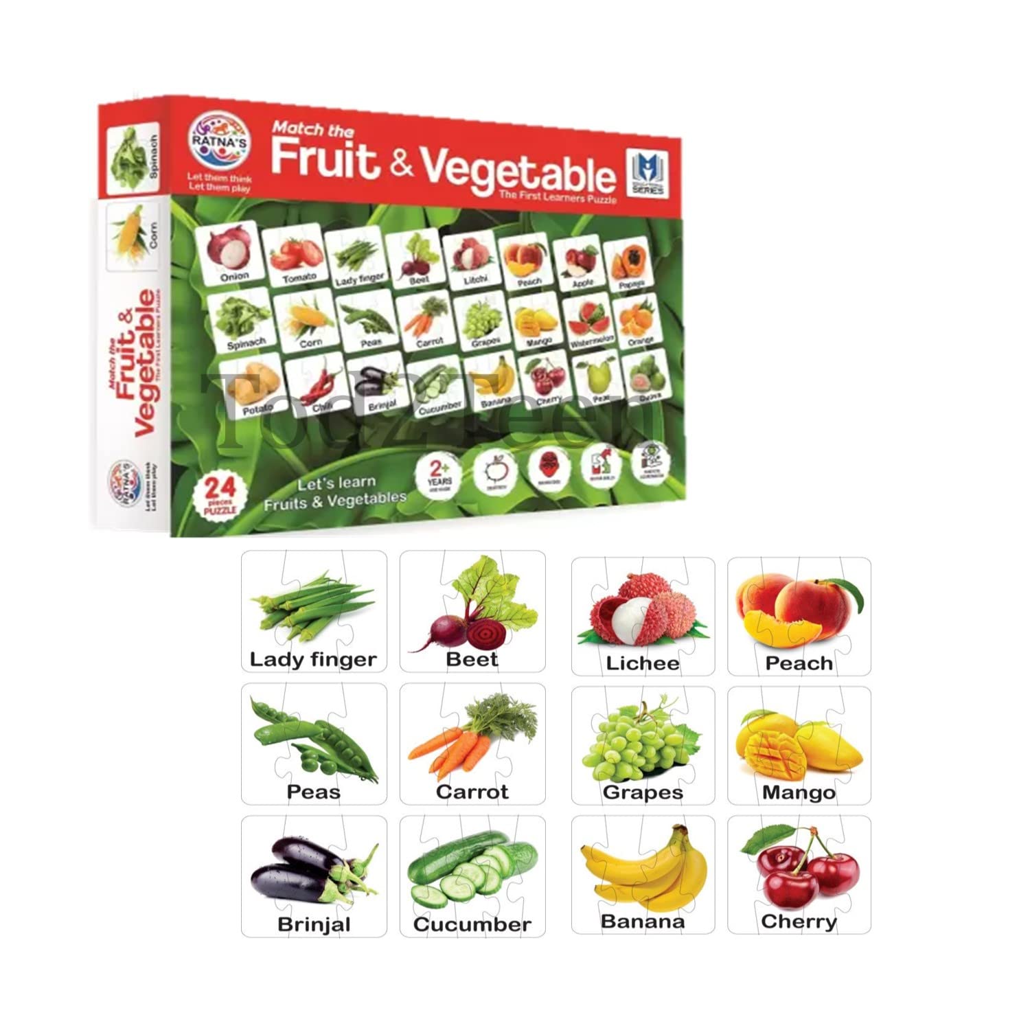 Tod2teen Match The Fruit And Vegetable Spelling Jigsaw Puzzle Game ...