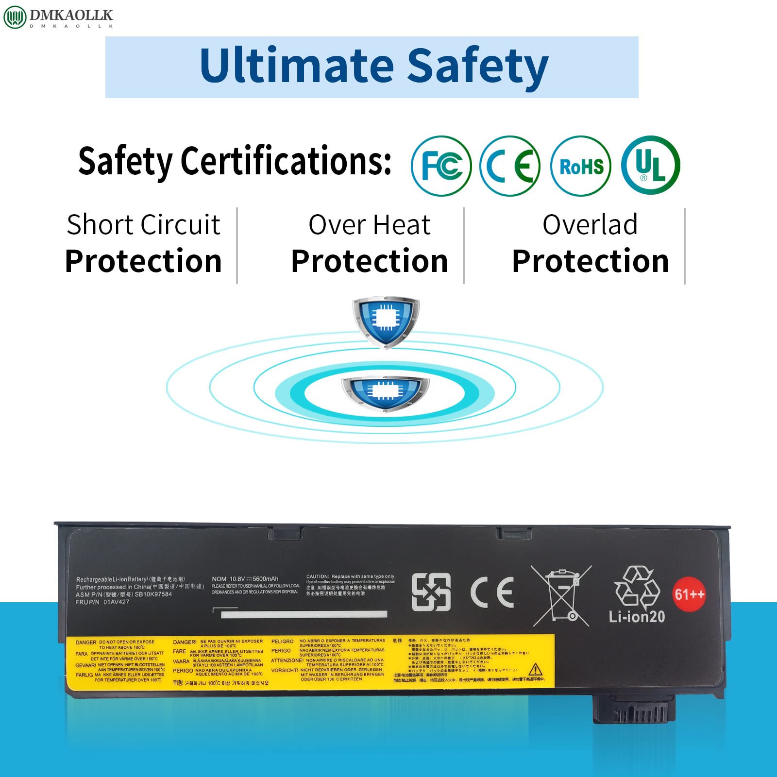 Snapklik.com : 61++ 01AV427 SB10K97584 T470 T480 Battery For Lenovo ...