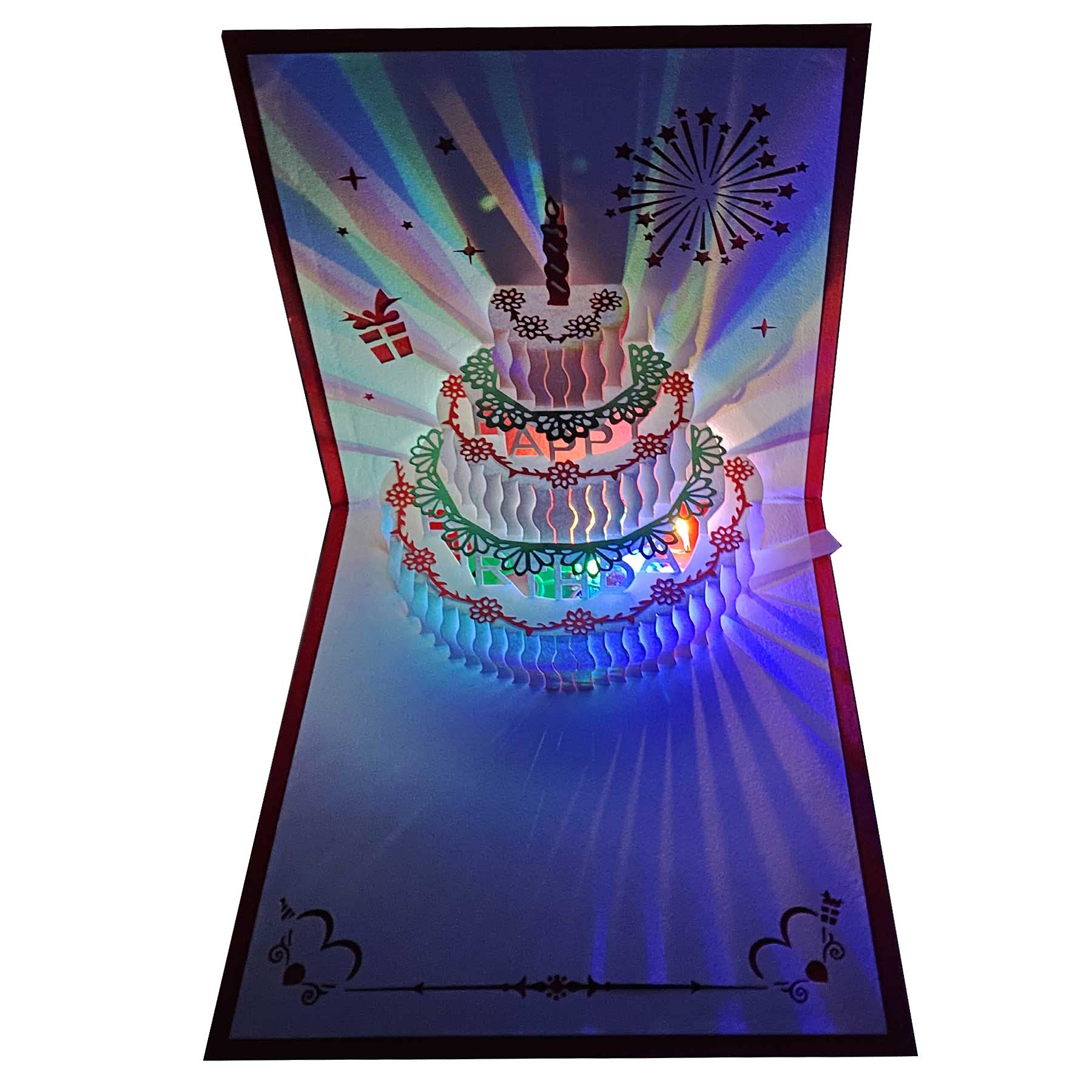 Buy 3D Pop Up Birthday Cards,LED Coloured Lights Birthday Cake Music ...