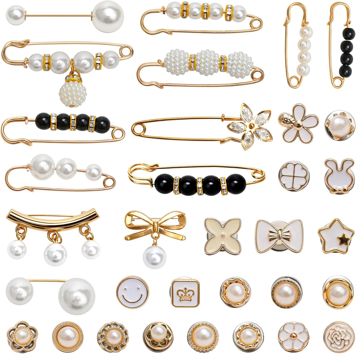 46 Pcs Modesty Pins for Low Cut Tops, Brooch Pins for Women Dresses ...