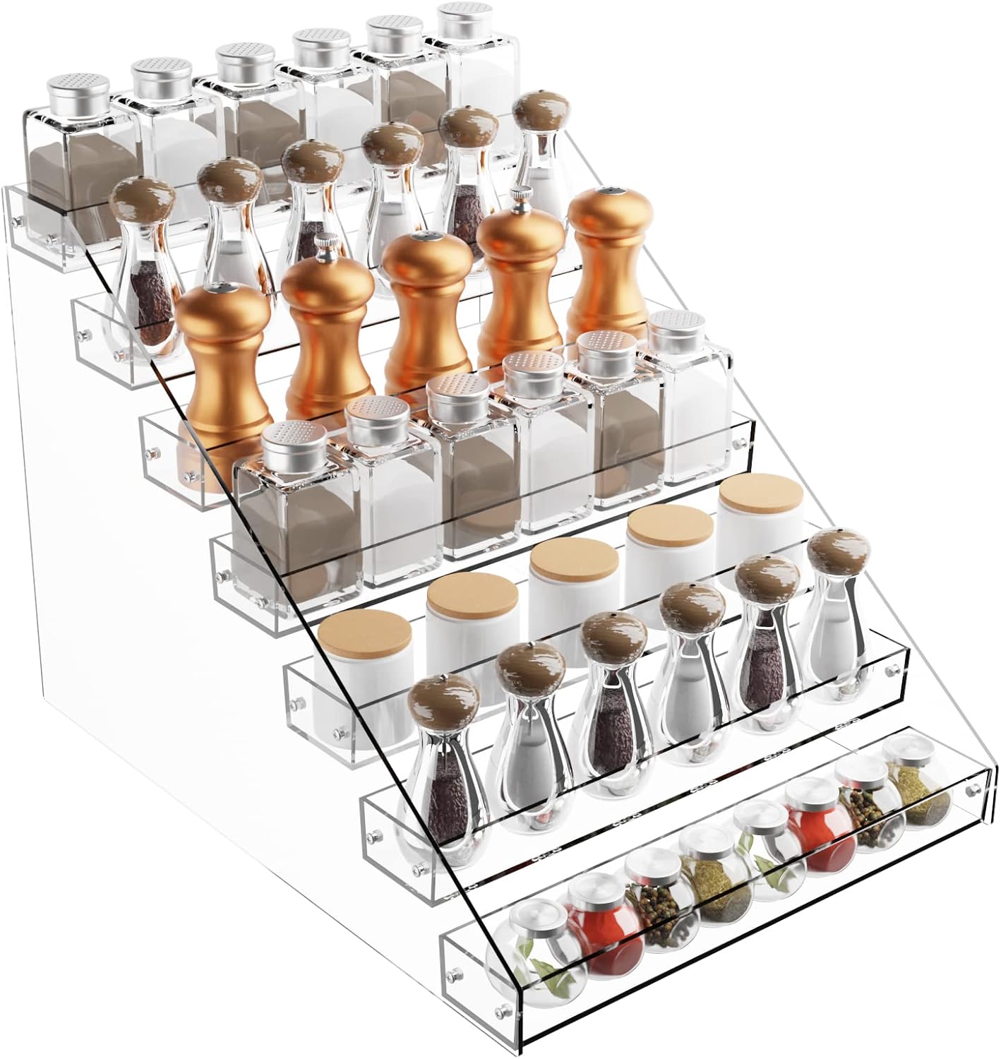 Amazon.com: Tiered Spice Rack Acrylic, 7 Tier Clear Spice Rack ...