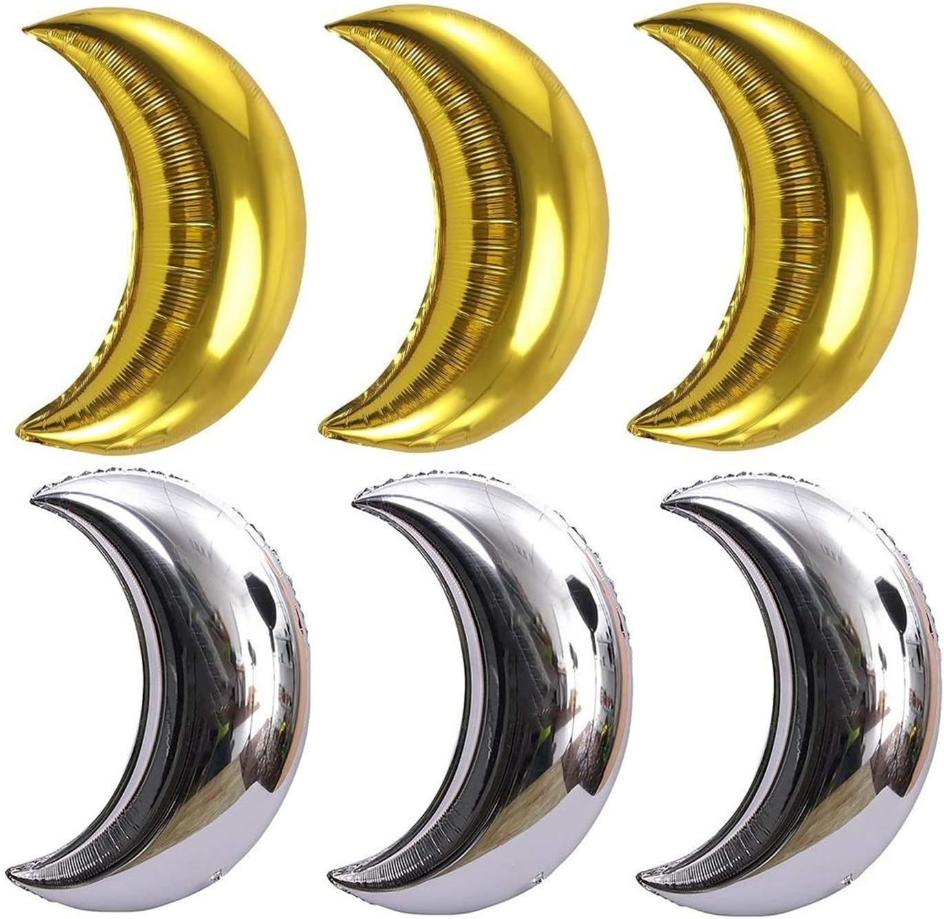 Amazon.com: JANOU 12Pcs Moon Balloons Mylar Foil 18 Inch Moon Balloons ...