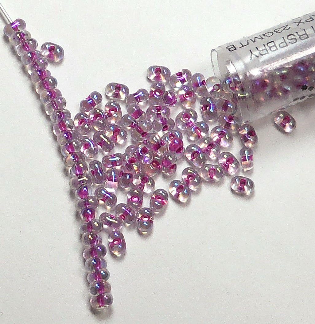 Amazon.com: Raspberry Lined Crystal Ab New Miyuki Berry Bead 2.5x4.5mm ...