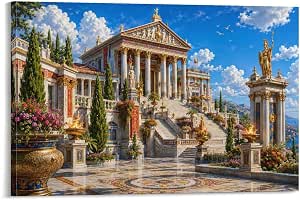 GPMNBCXZK Temple grec antique Palais Peinture Sur Toile, Déco Salon ...