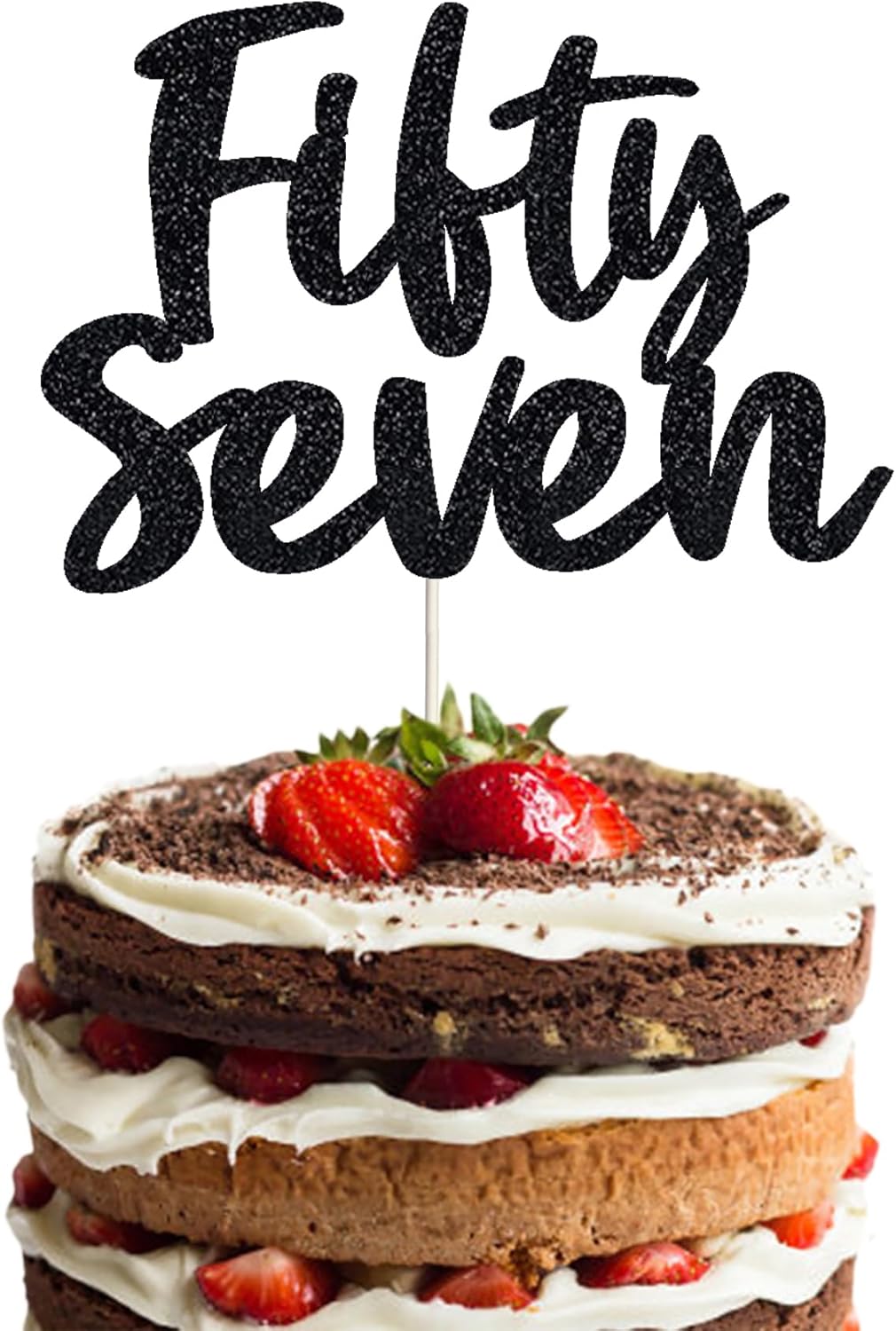 Amazon.com: Happy 57th Birthday Cake Topper Fifty seven Birthday Cake ...