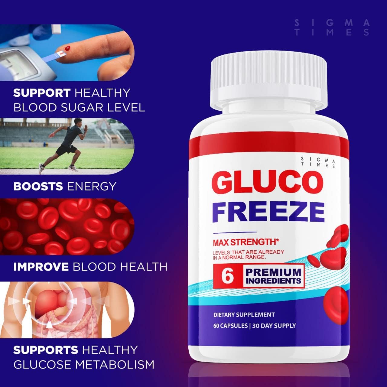 sigma times Glucofreeze- Gluco Freeze 60 cápsulas – Yaxa Guatemala