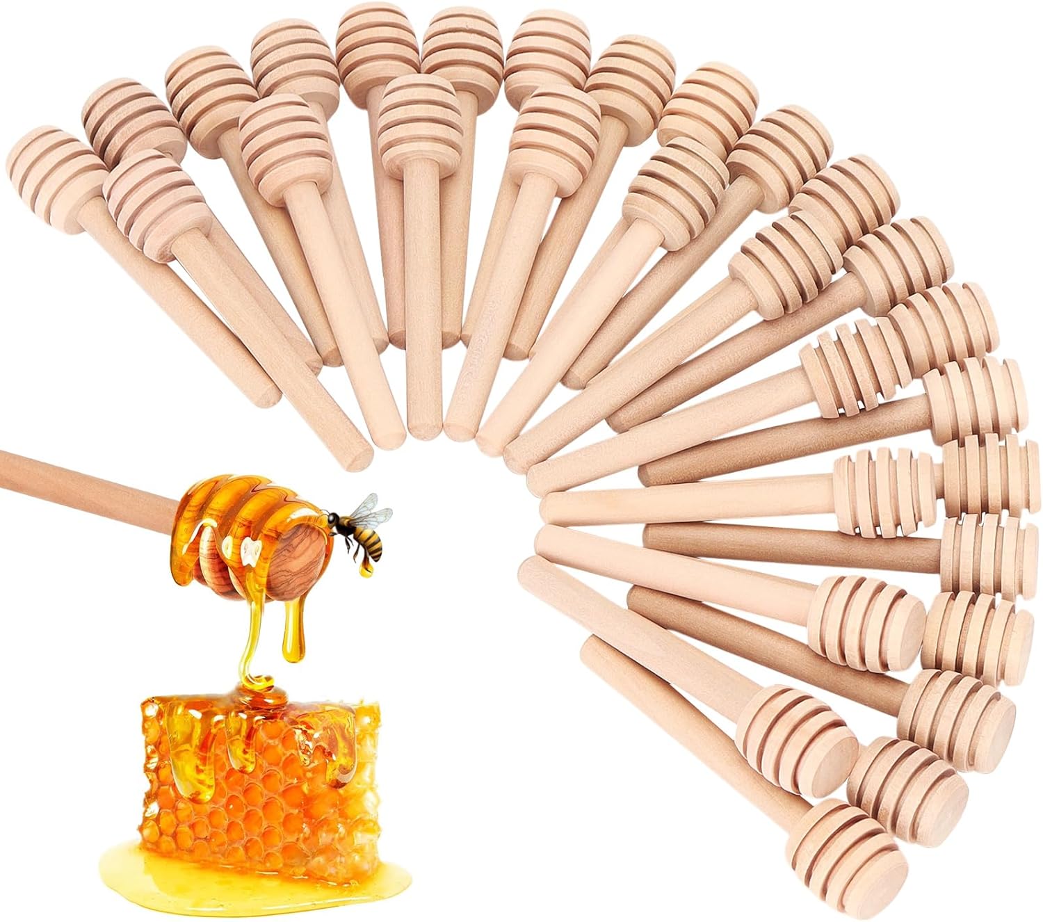 Amazon.com: 30 PCS Honey Dipper Sticks, 3 Inch Wooden Honeycomb Sticks ...