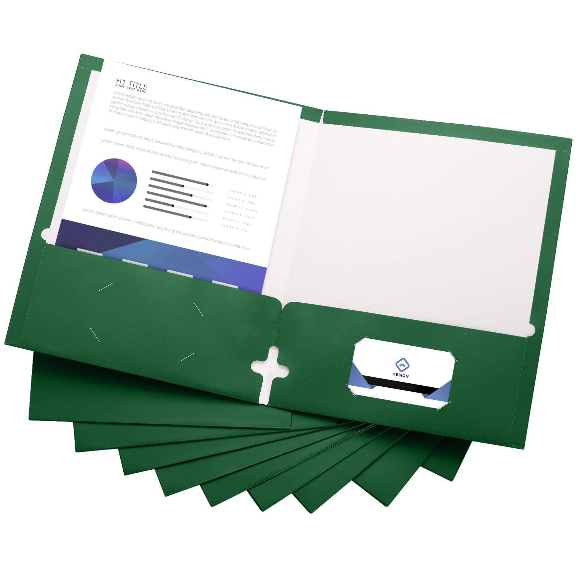 Snapklik.com : 10 Pack Two Pocket Folders, Green, Strong Thick Paper ...