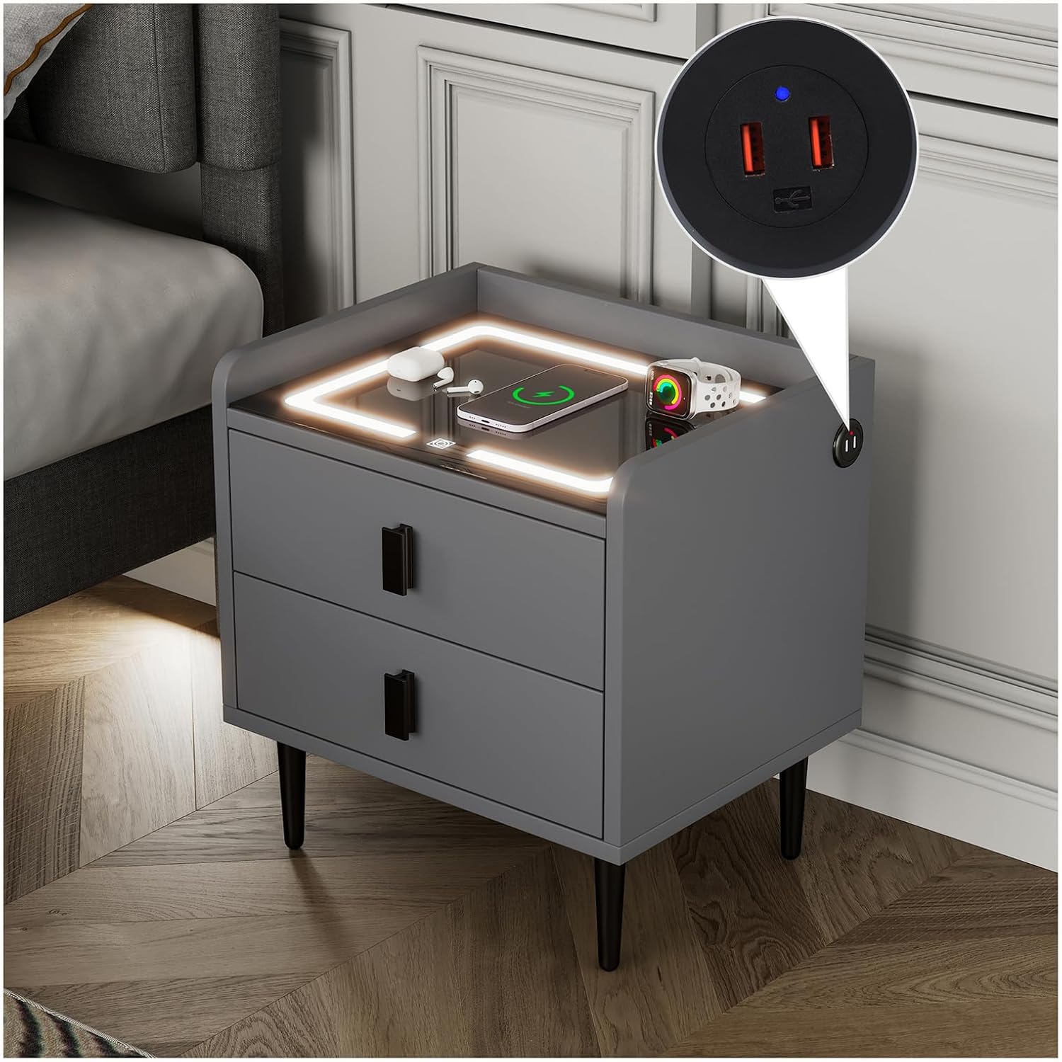 Amazon.com: Uneeruiqy Bedside table23110802white Night Stand with ...