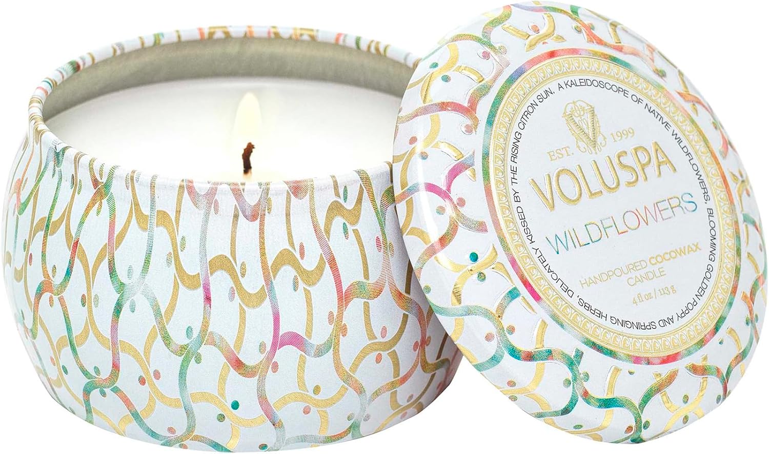 Amazon.com: Voluspa Wildflowers, Mini Tin Candle, 4 oz, 25 Hour Burn ...