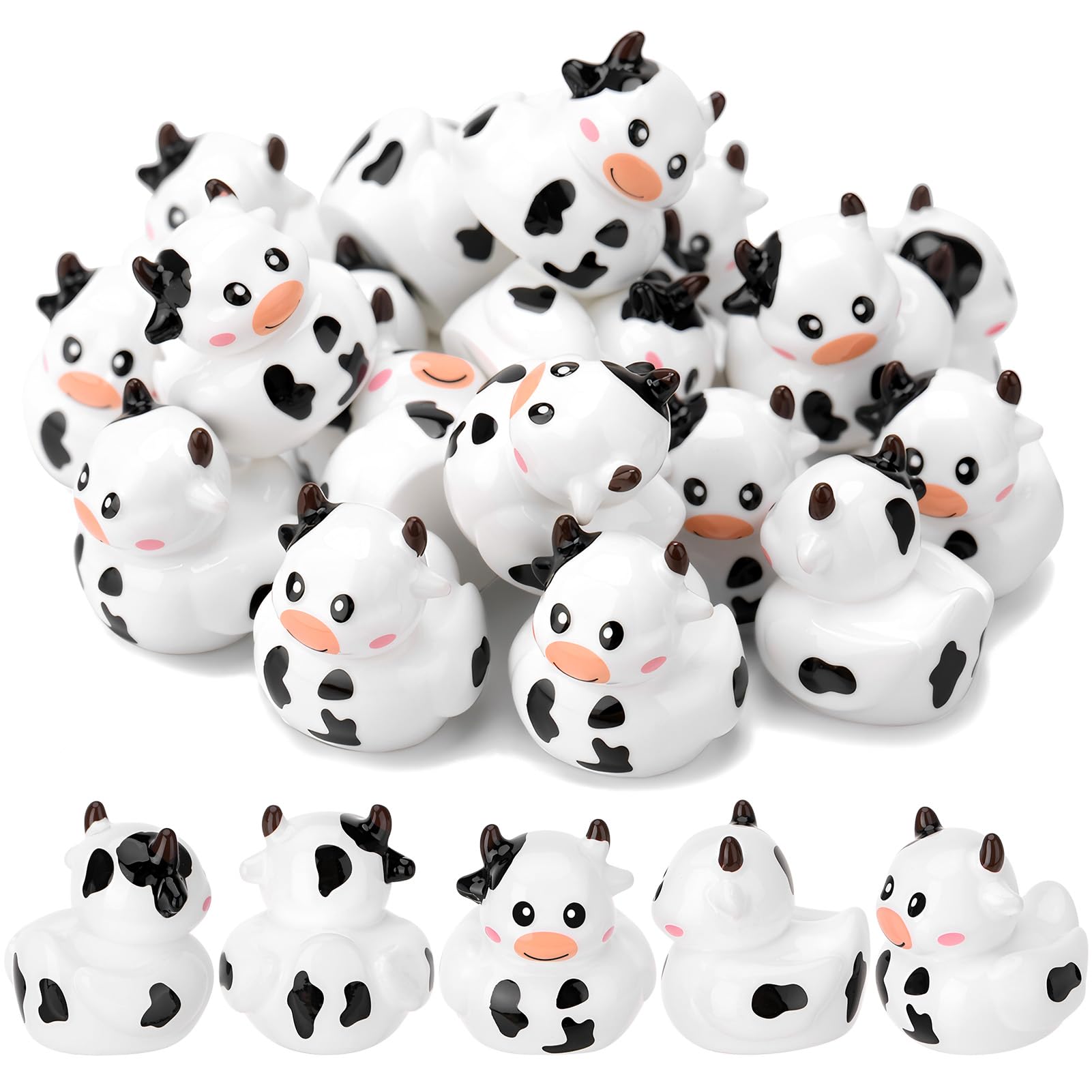 Snapklik.com : GGSTDDUP 50 Pcs Cow Ducks Toy Figures, Mini Cow Resin ...