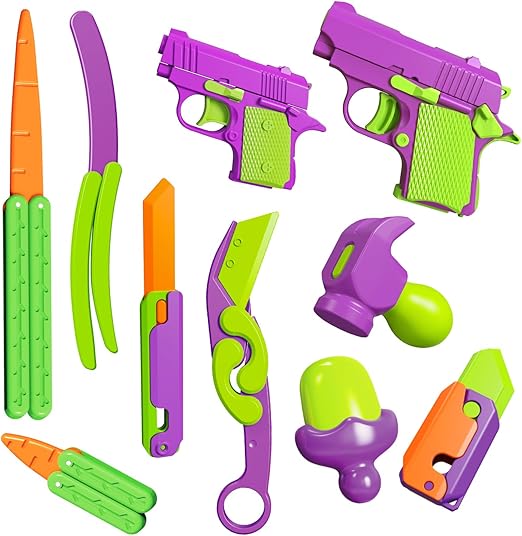Amazon.com: 10 PCS Fidget Toy Set, with Fidget Gun and Fidget Knife,Fun ...