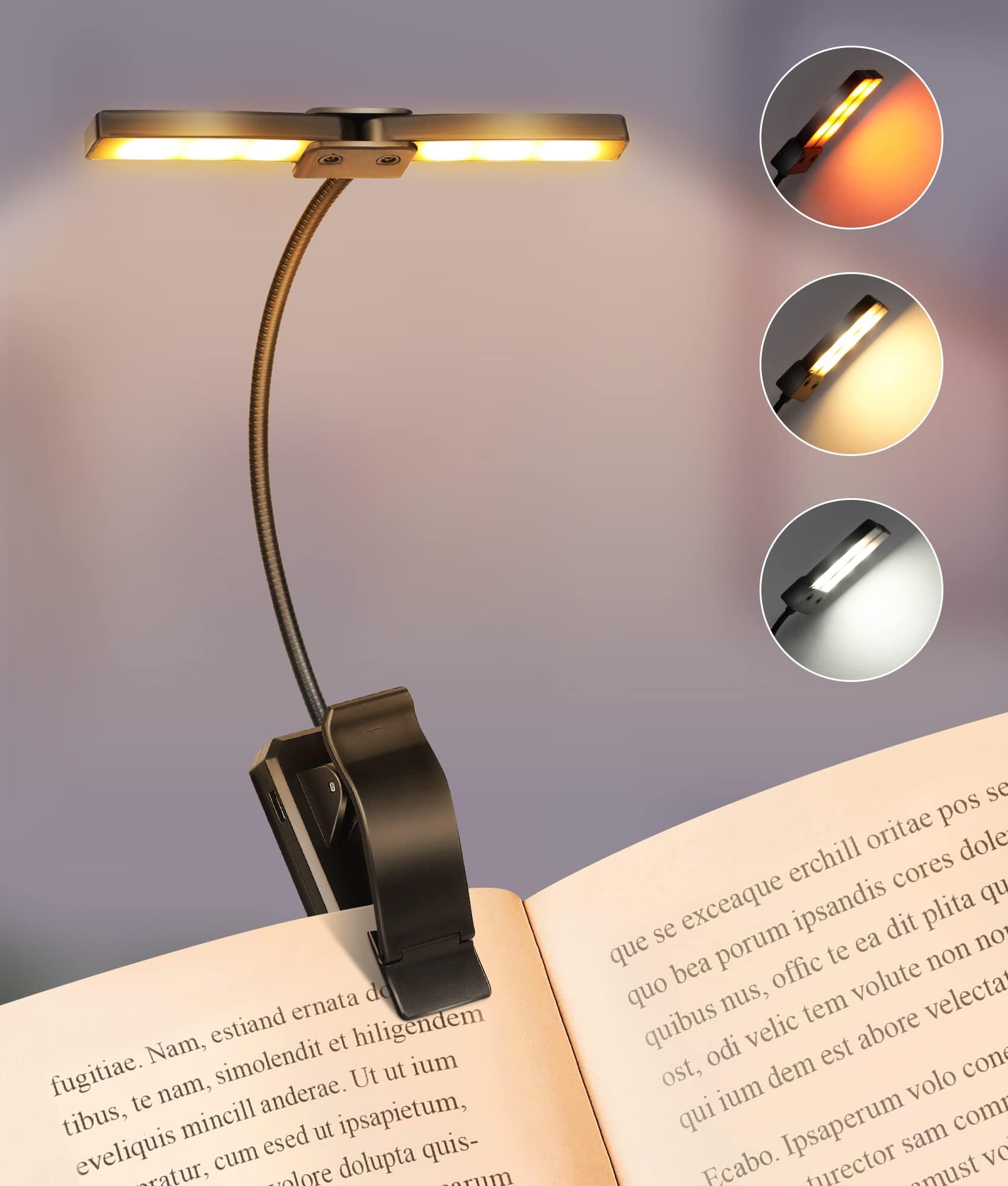 48 LED USB Desk Lamp with Clamp 3 Color 10 Dimming Level, Clip Light ...