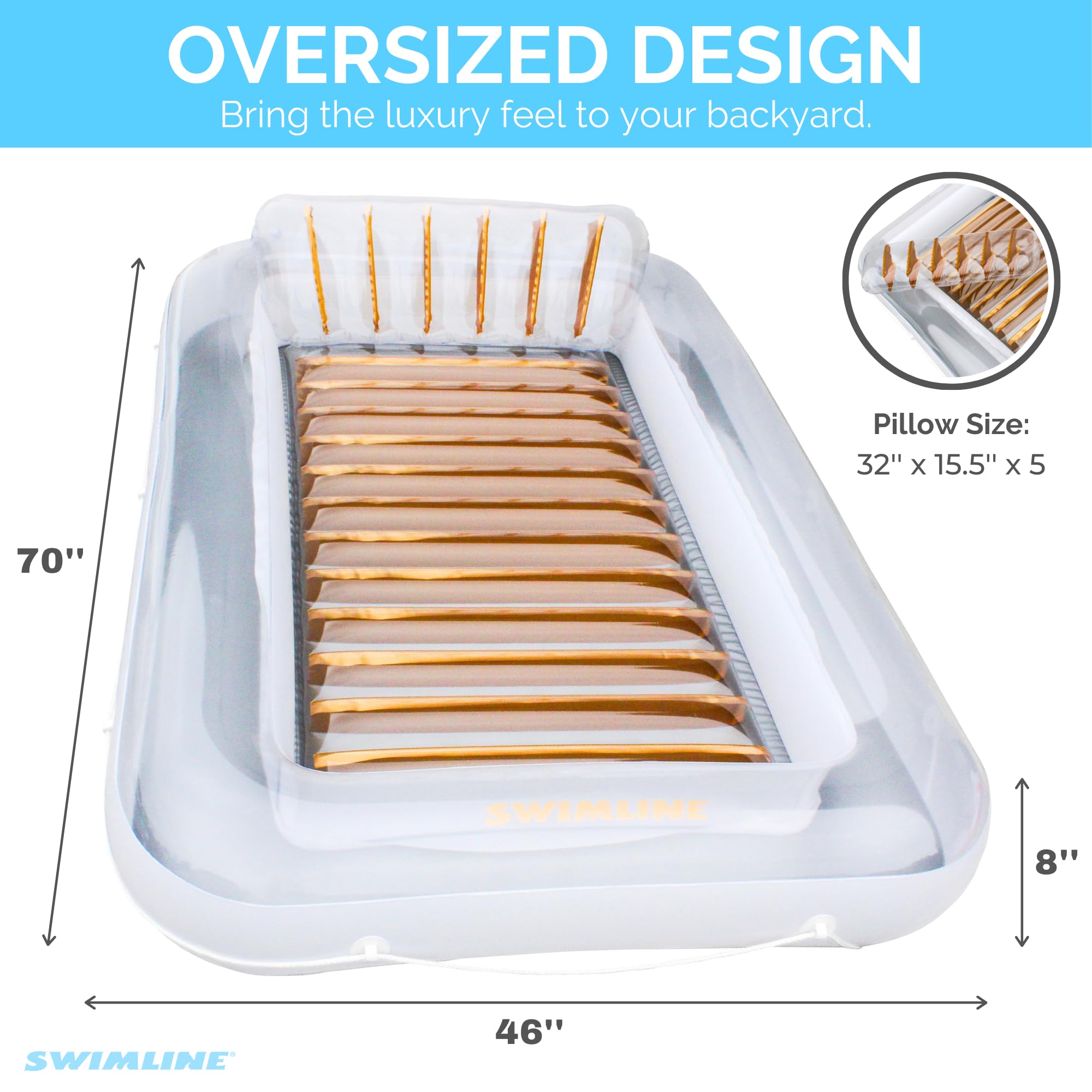 Snapklik.com : SWIMLINE Suntan Tub Classic Inflatable Tanning Lounge Float