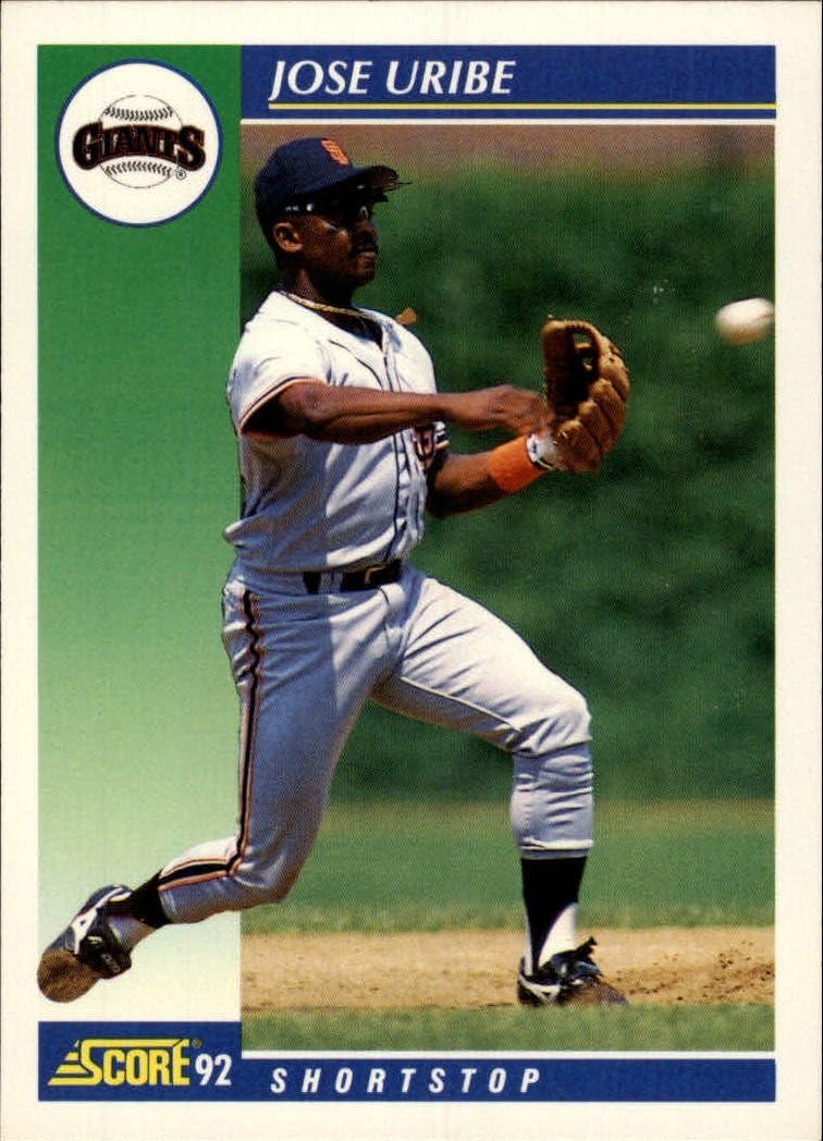 Amazon.com: 1992 Score Baseball Card #546 Jose Uribe : Collectibles ...