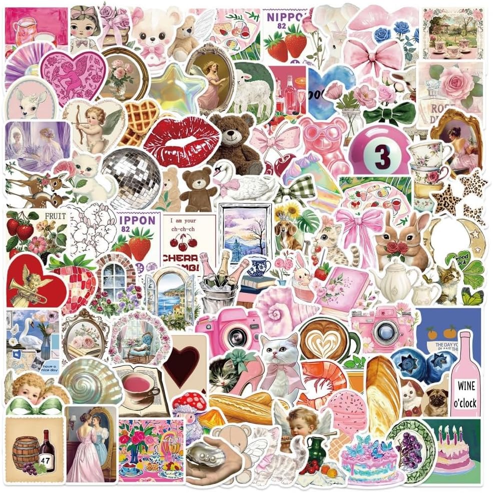 Amazon.com: 100PCS Aesthetic Stickers,Coquette Girl Aesthetic Stickers ...