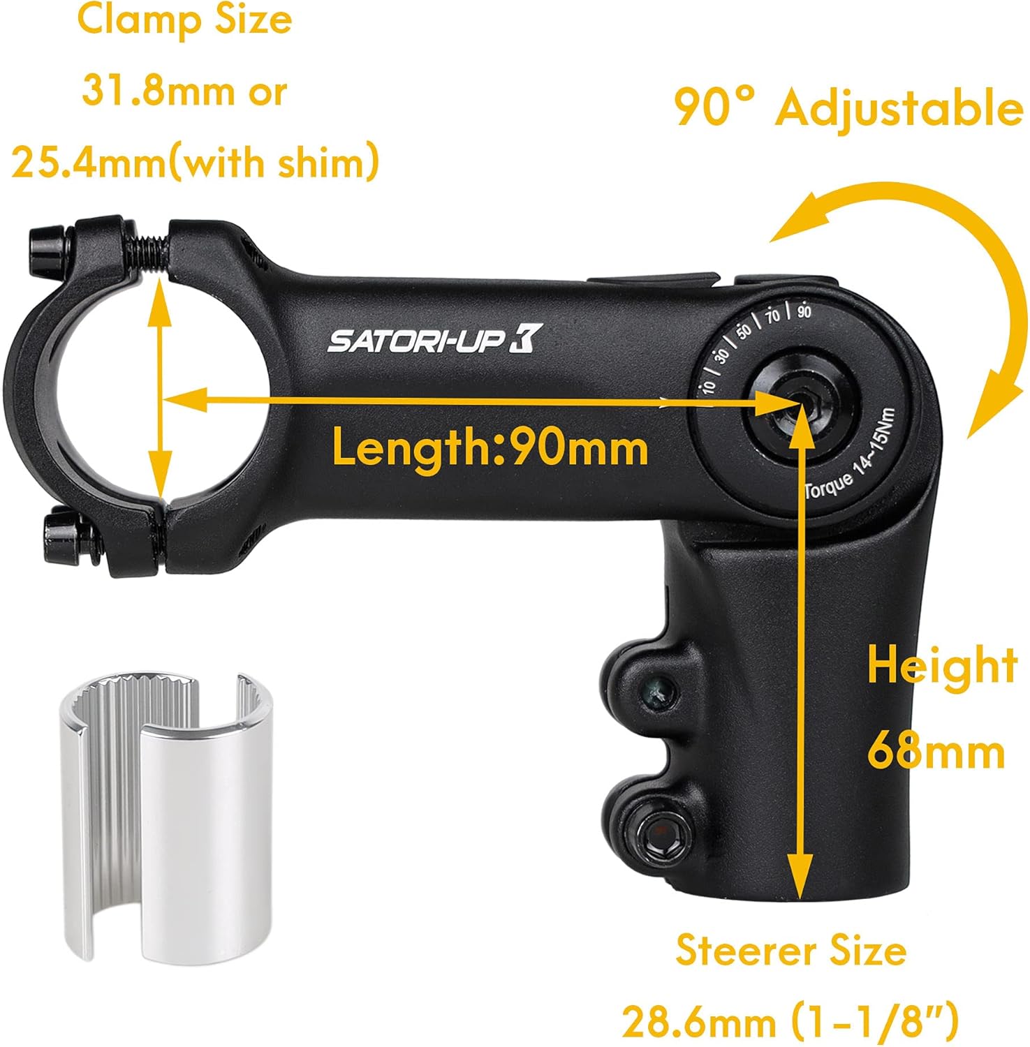Buy Satori UP3 Bike Bicycle Riser Extension Adjustable Handlebar Stem ...