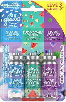 glade Desodorizador Toque de Frescor Refil Edição Limitada 12ml Leve 3 ...