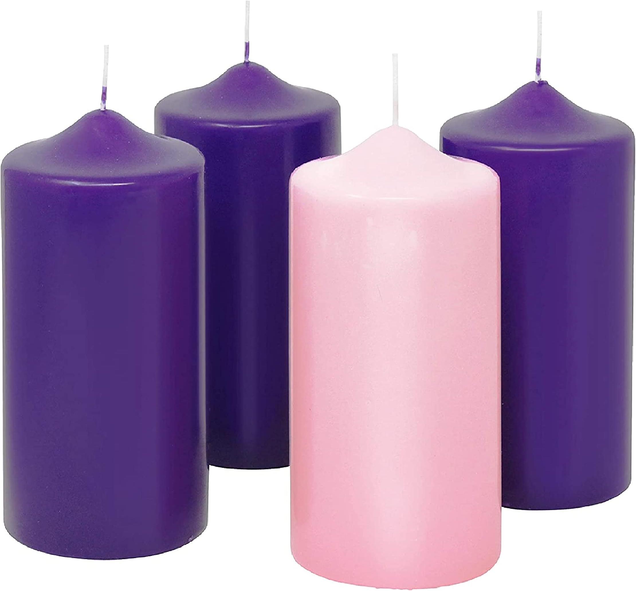 Amazon.com: Advent Candle Set of 4 – Pillar Advent Candles - Made In ...