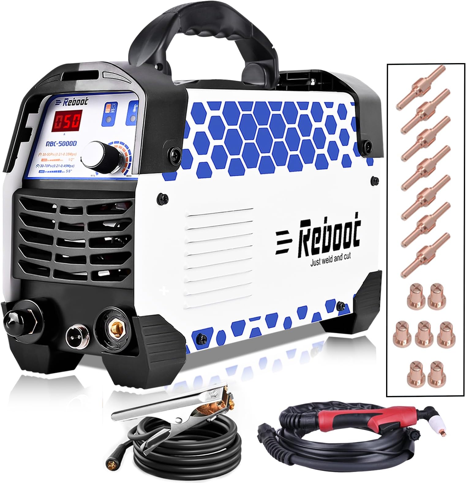 Reboot Plasma Cutter, 50Amps Plasma Cutter Machine with 120V 240V Dual ...
