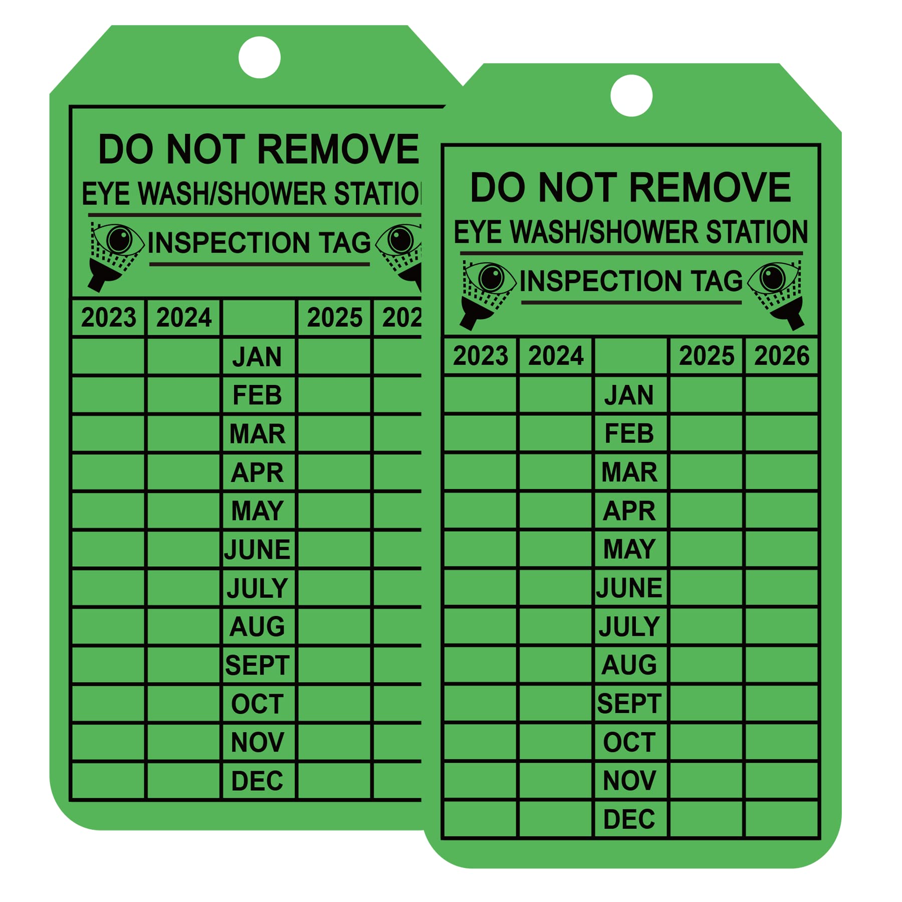 Buy Eye Wash Station Inspection Tags 4-Year Monthly Eyewash Station ...