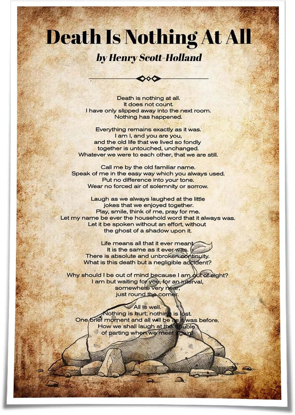 Amazon.com: Jelyfisg Death Is Nothing At All Poem Wall Art Poetry ...