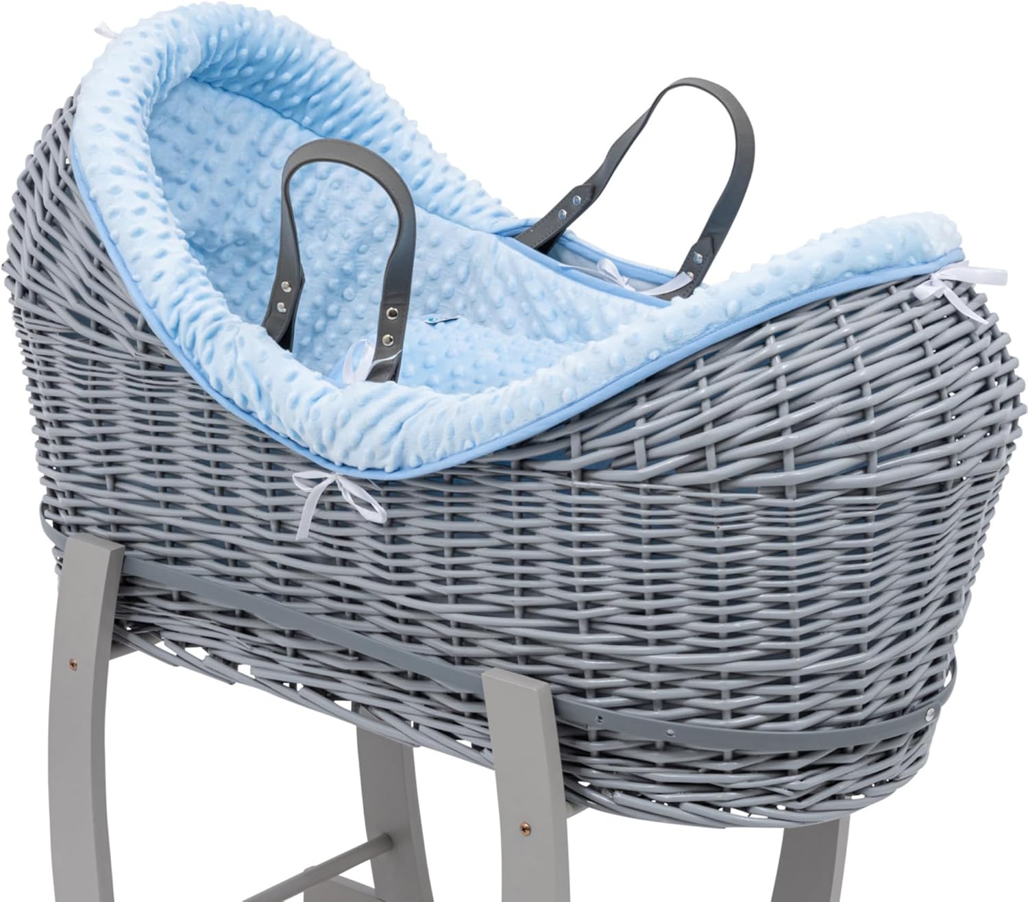 For Your Little One Pod Moses Basket Blue Dimple Bedding Set Dressing ...
