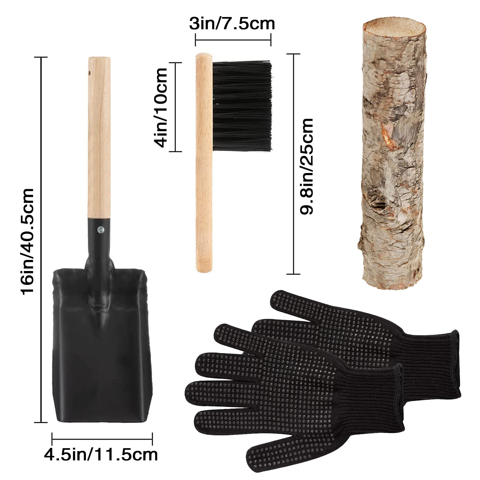 Snapklik.com : Fireplace Ash Shovel And Brush Set- Upgraded Metal Coal ...