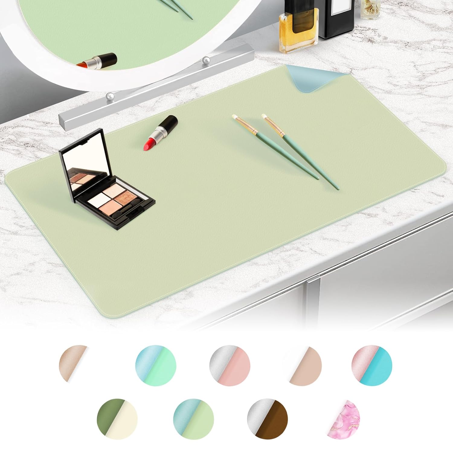 Amazon.com : TOHONFOO Makeup Mat for Vanity to Protect Desk Top, Dual ...