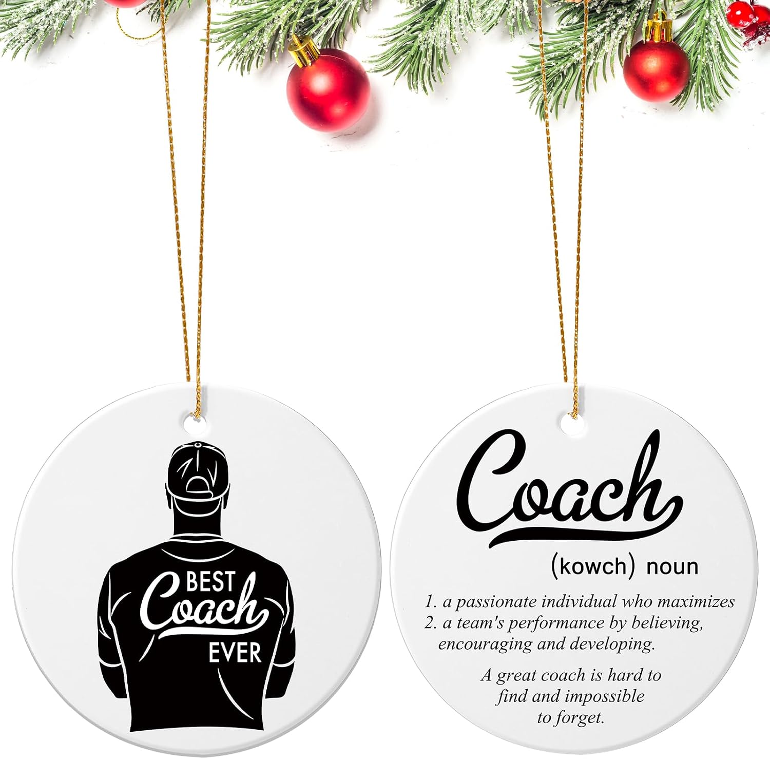Amazon.com: Patelai Coach Ornament Christmas Coach Appreciation Gift ...