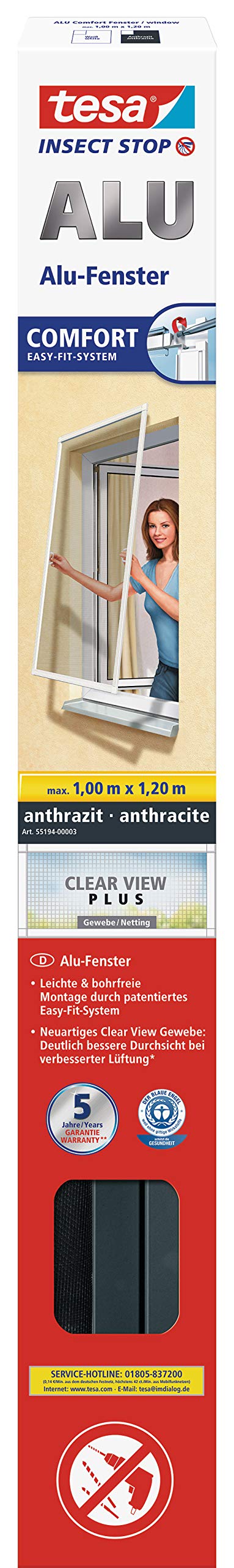tesa® Insect Stop ALU COMFORT Fly Screen for Windows - Insect Screen ...