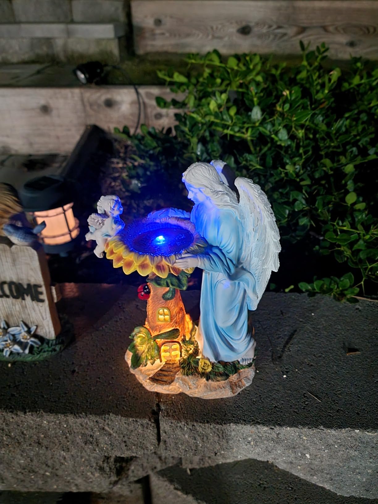 Amazon.com: Voveexy Solar Garden Statue, Angel Outdoor Decor with Color ...