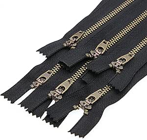Amazon.com: 5# Metal Zipper for Jeans 7" Antique Brass Y-Teeth Zipper 7 inch Close End Jeans ...