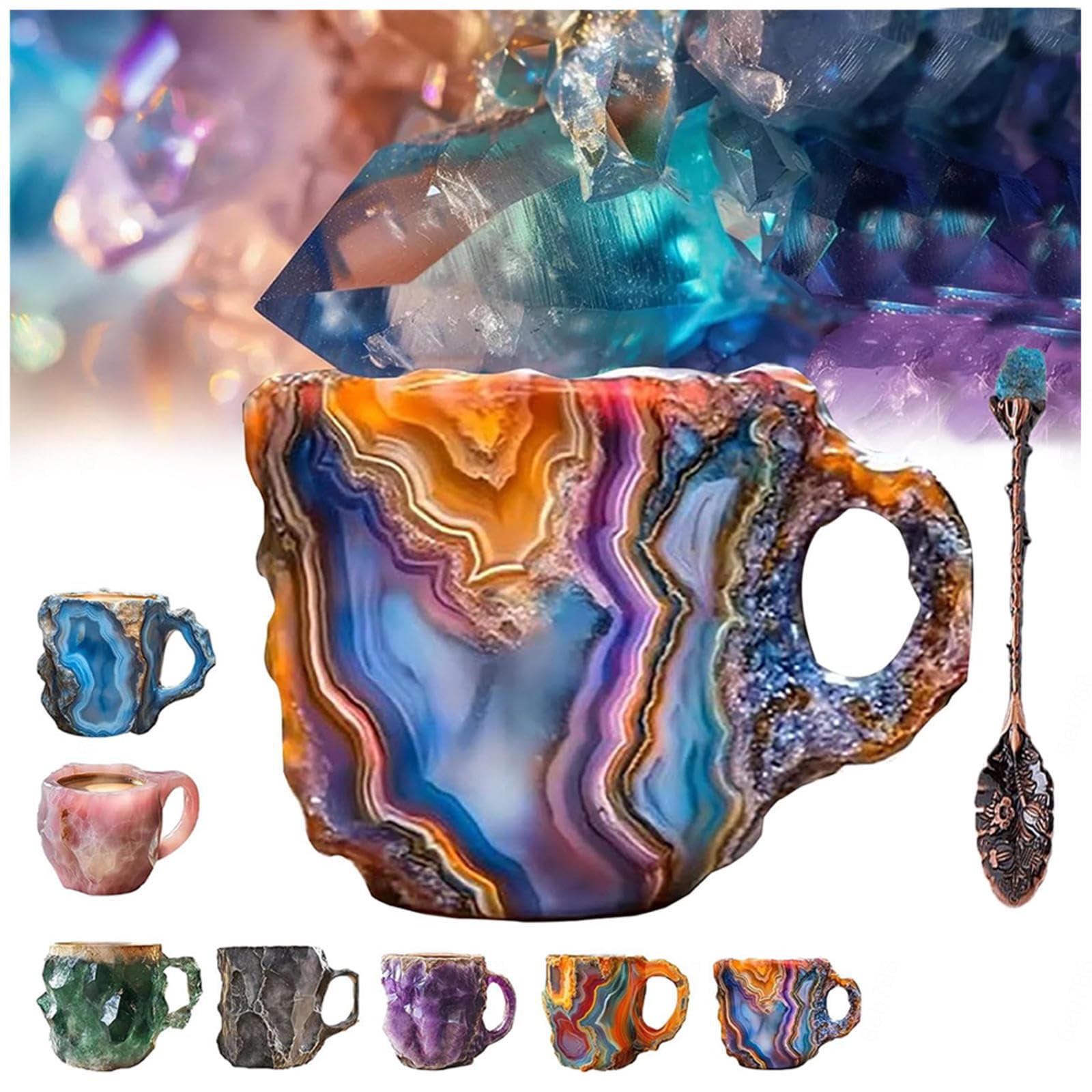 Amazon.com: GITRILY Mineral Crystal Coffee Mug, Crystal Mug New Elegant ...