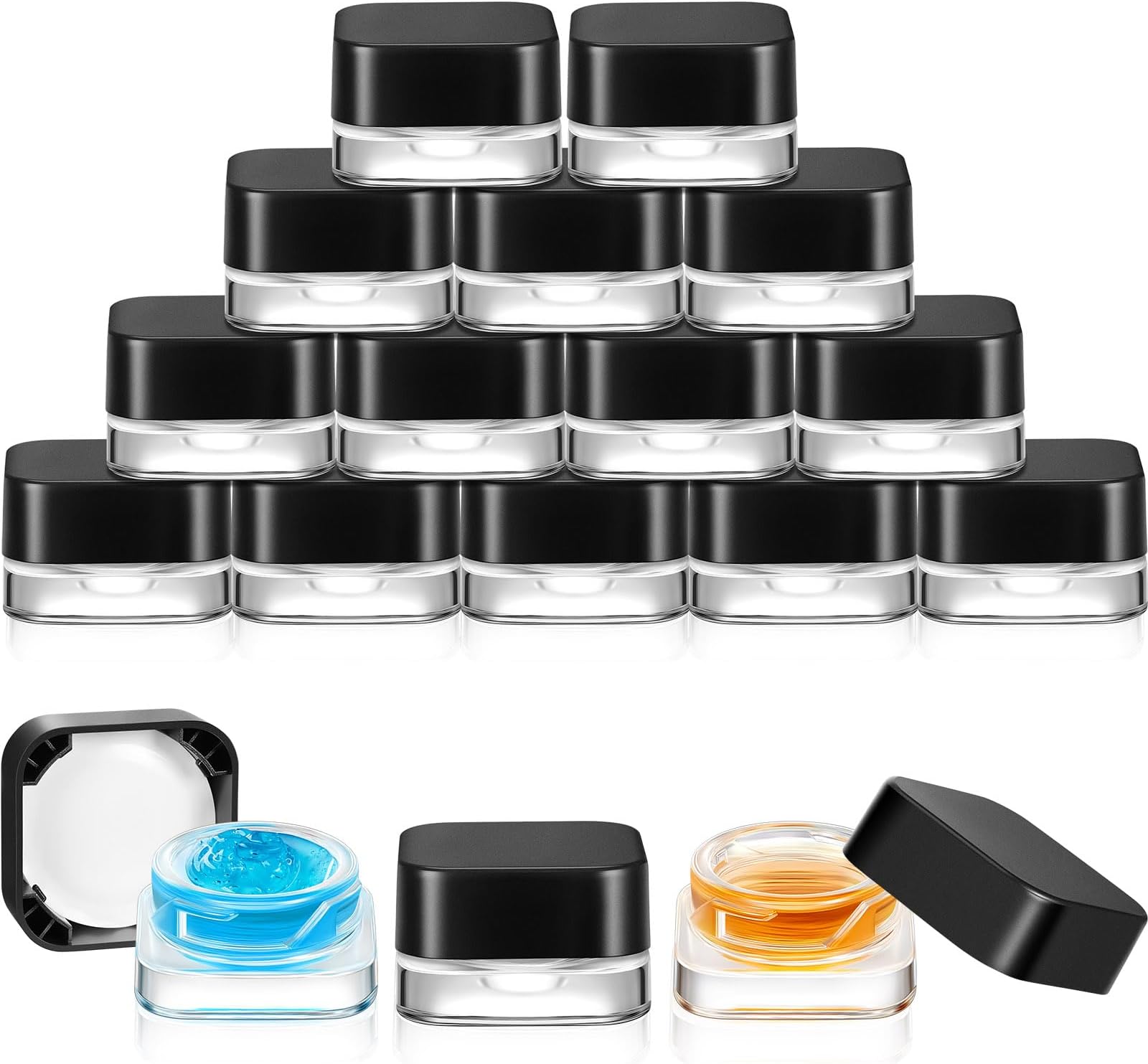 Amazon.com: Wesiti 100 Pieces Glass 5 ml Cosmetic Jars Cosmetic ...