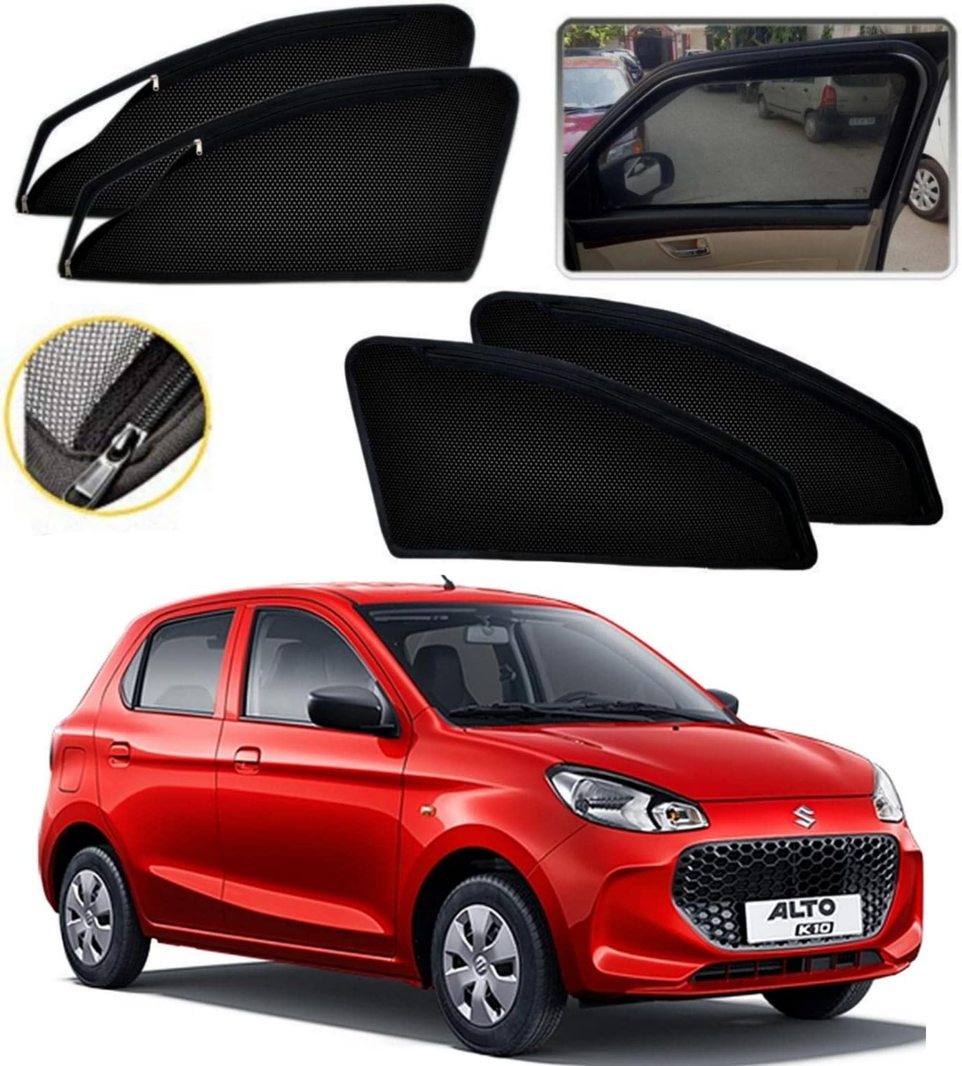DS ENTERPRISE Car Window Magnetic/Zipper Sun Shade/Curtain for Maruti ...