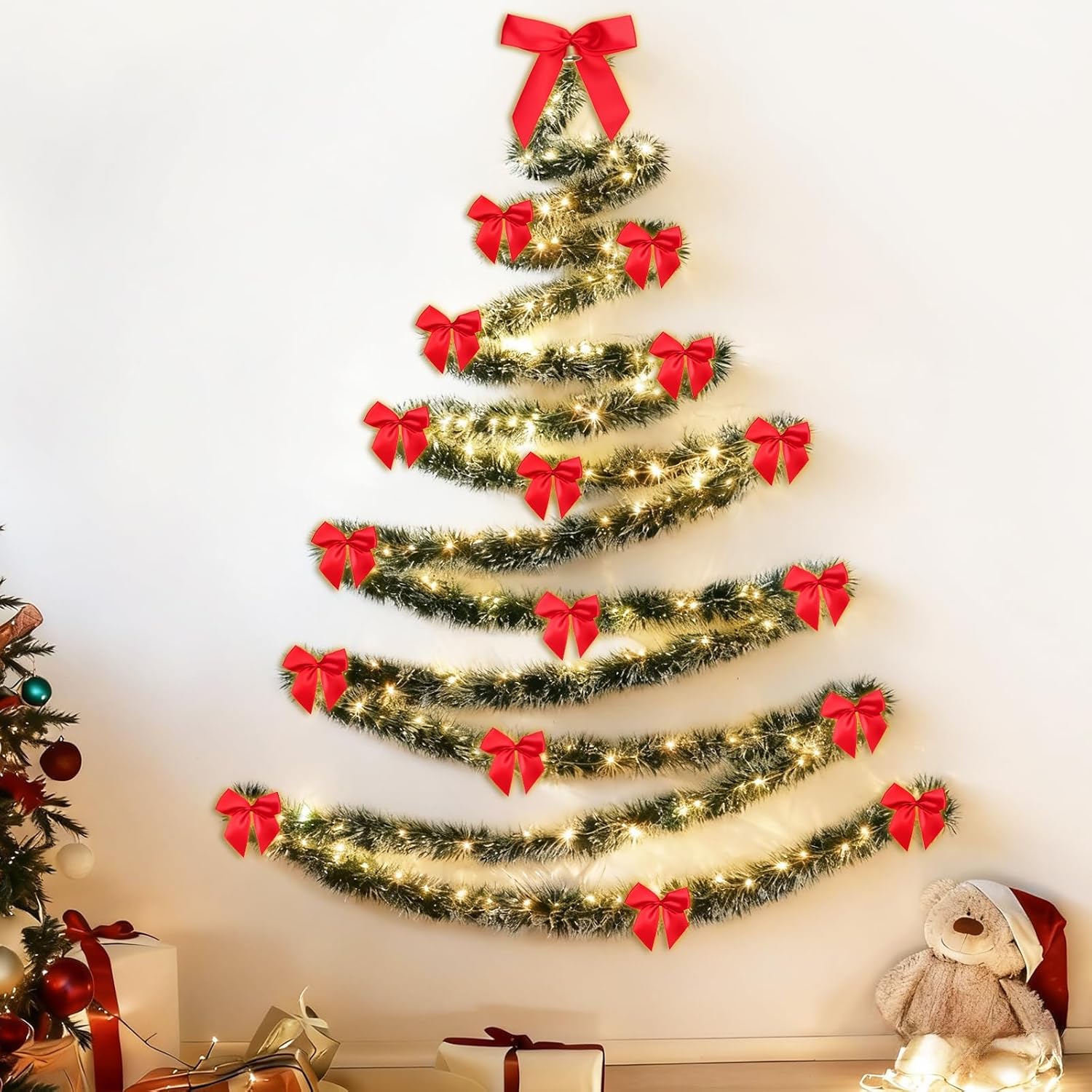 Amazon.com: Christmas Tree Wall Decoration Artificial DIY Wall Mounted ...