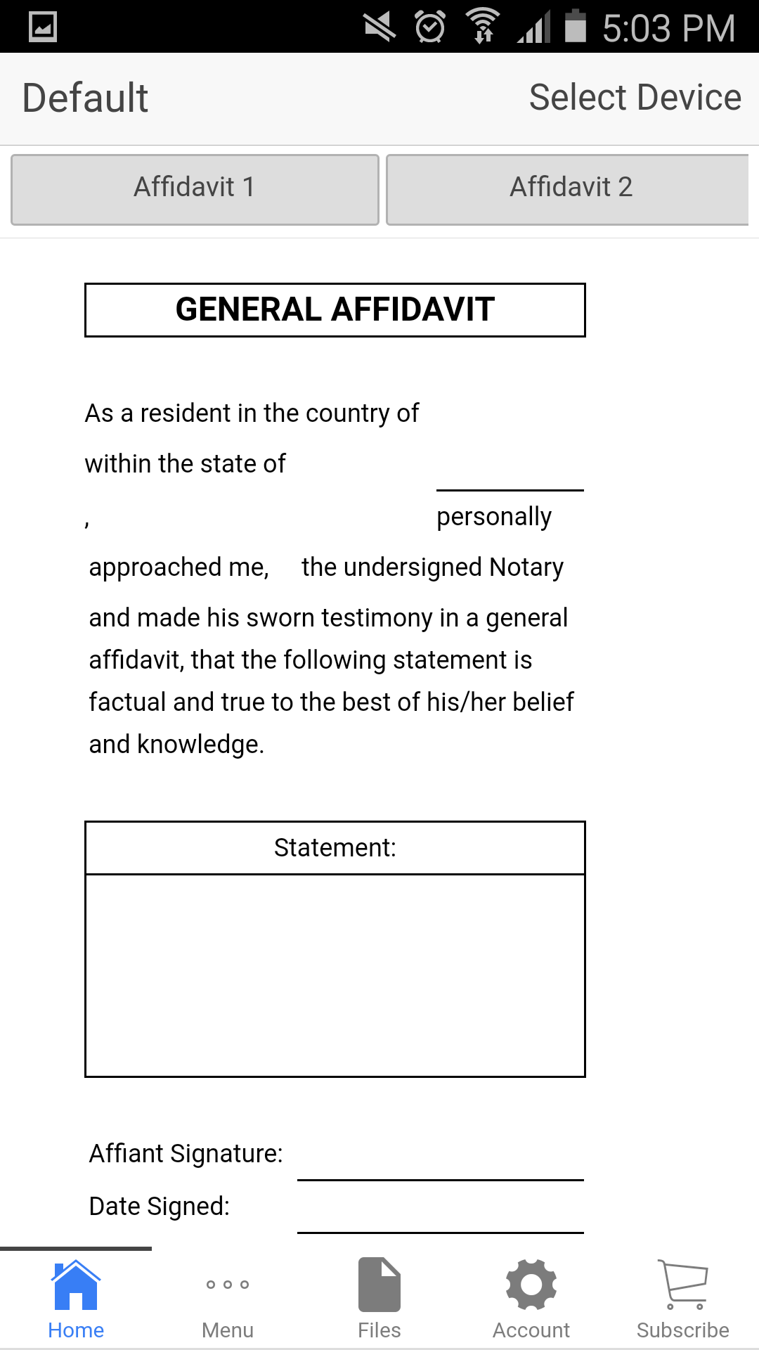 Affidavit: app su Amazon Appstore