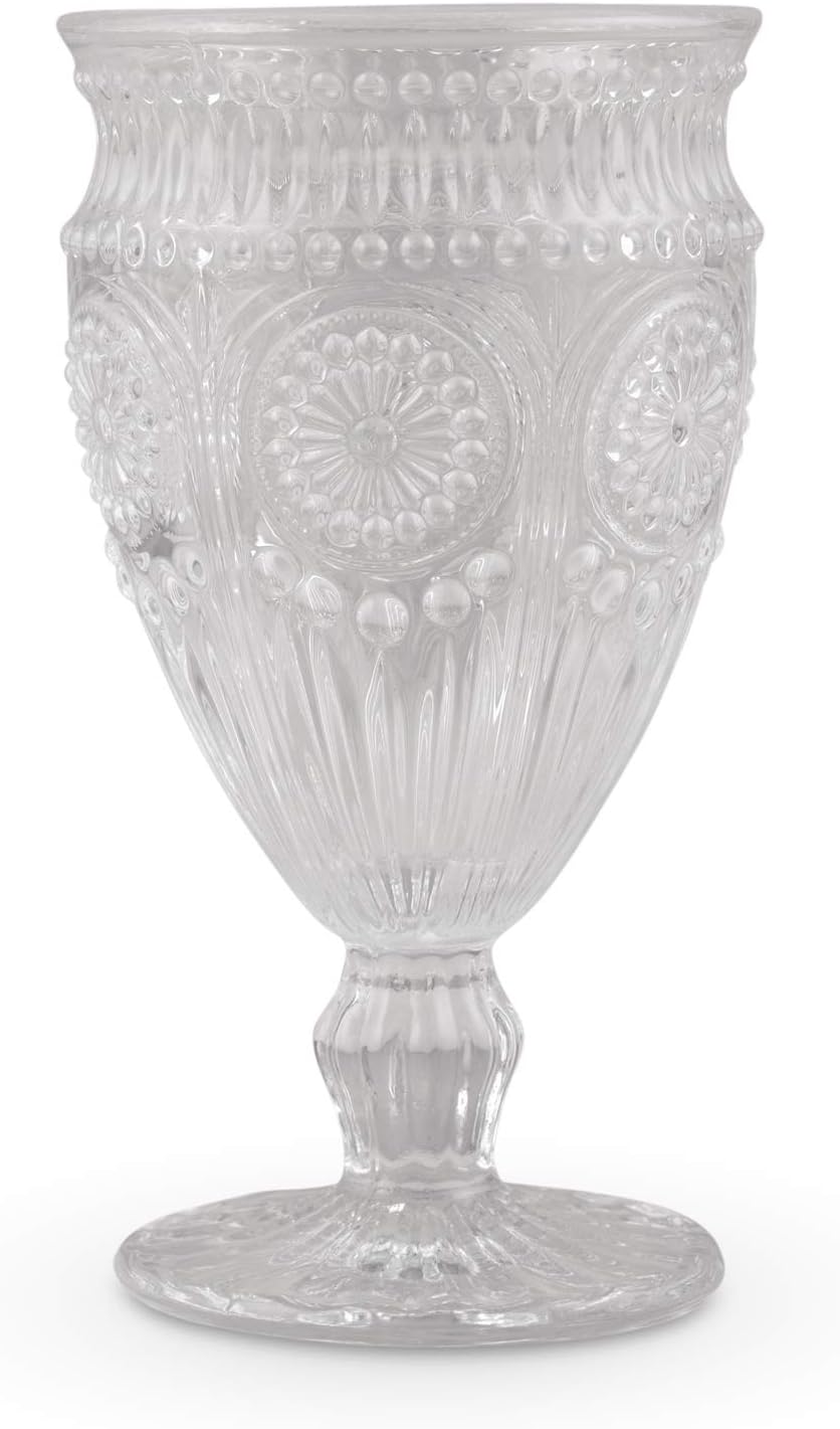 Amazon.com | Weddingstar Vintage Inspired Pressed Glass Goblet, Clear ...