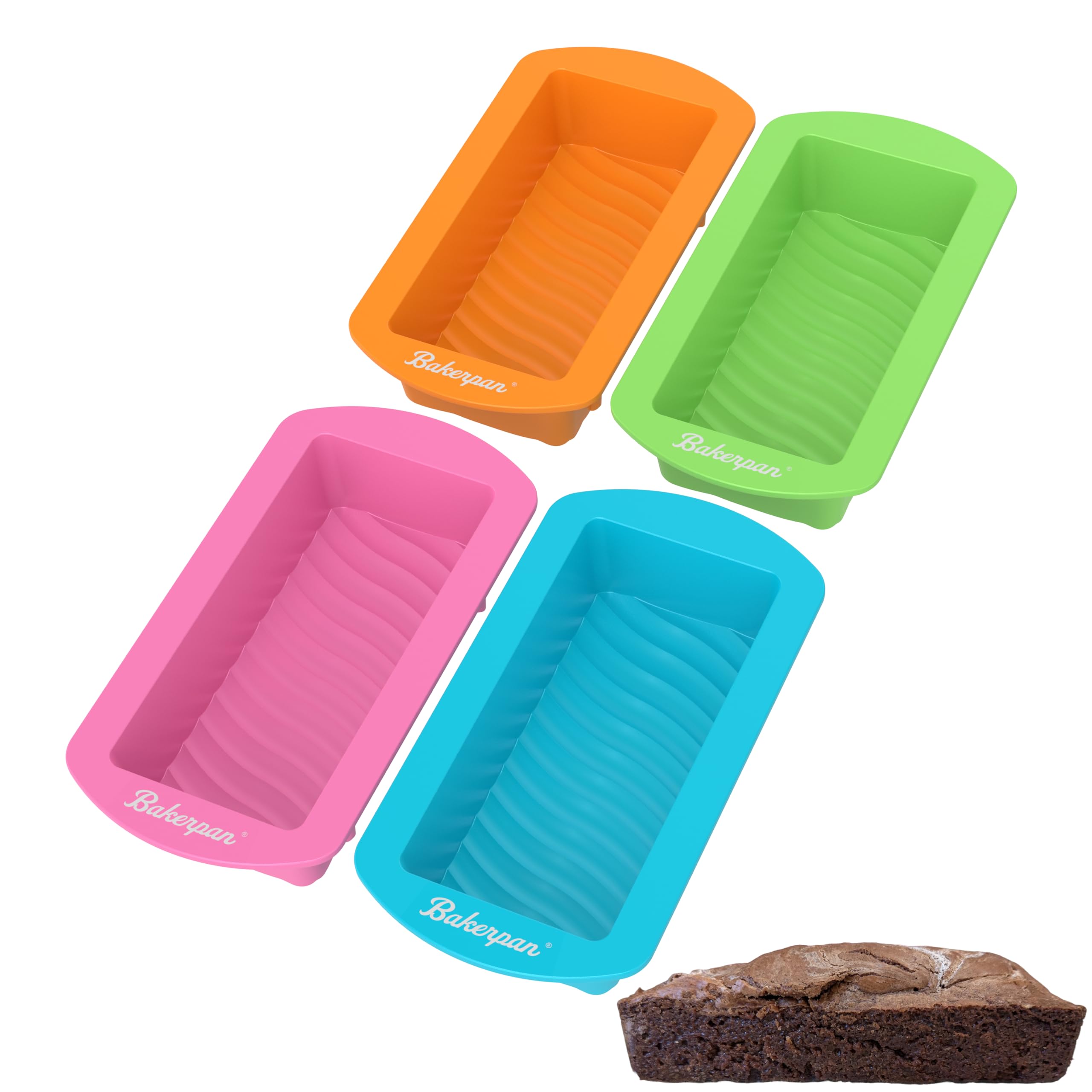 Amazon.com: Bakerpan Silicone Mini Loaf Pans for Baking, Mini Cake Pans ...