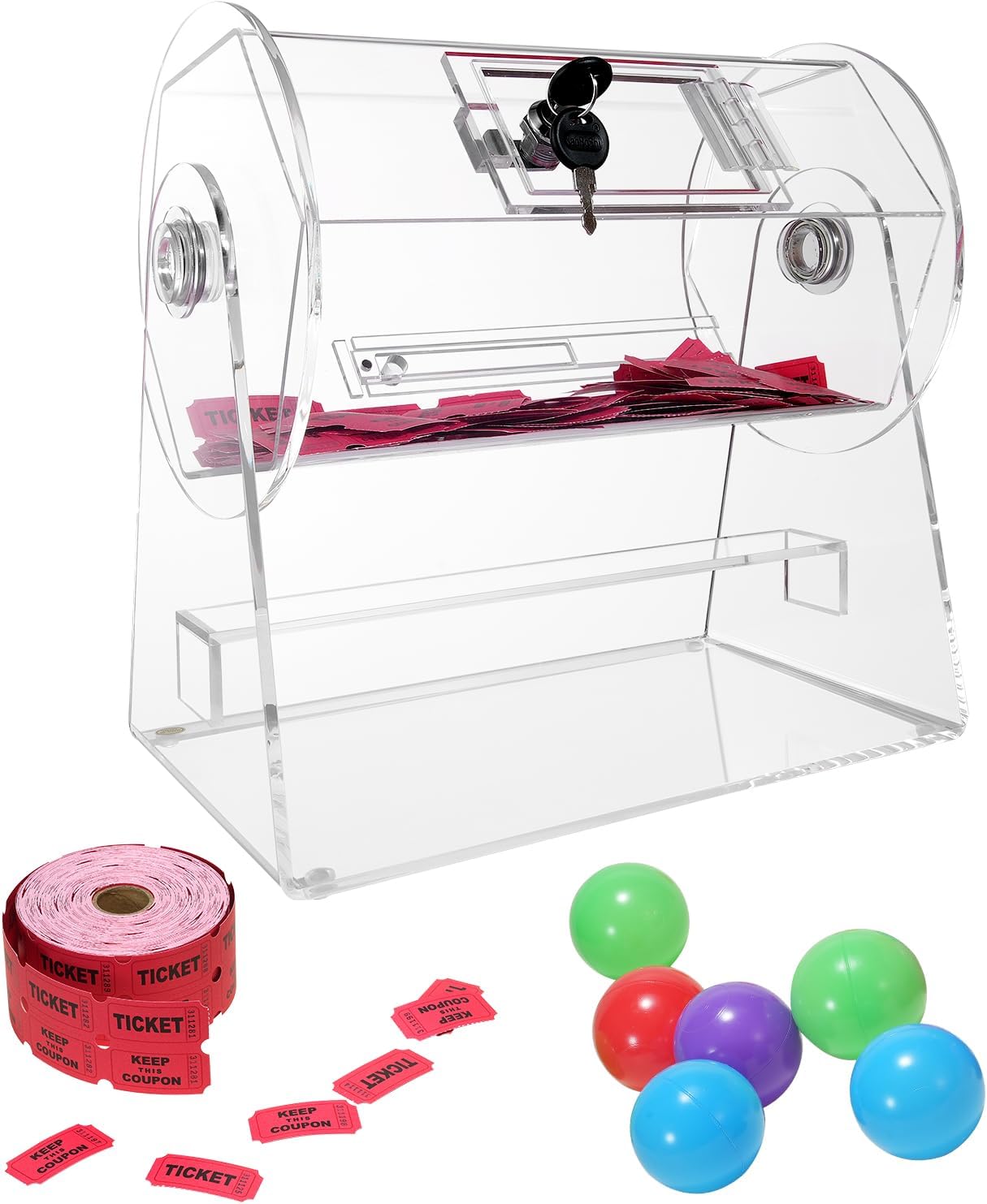 Amazon.com : VEVOR Acrylic Raffle Drum, Professional Raffle Ticket ...