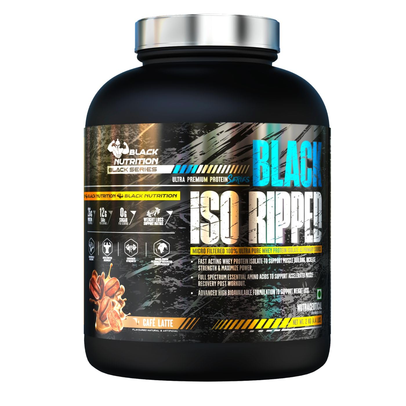 Black Nutrition ISO Ripped | Whey Protein Isolate Powder | 26g Whey ...