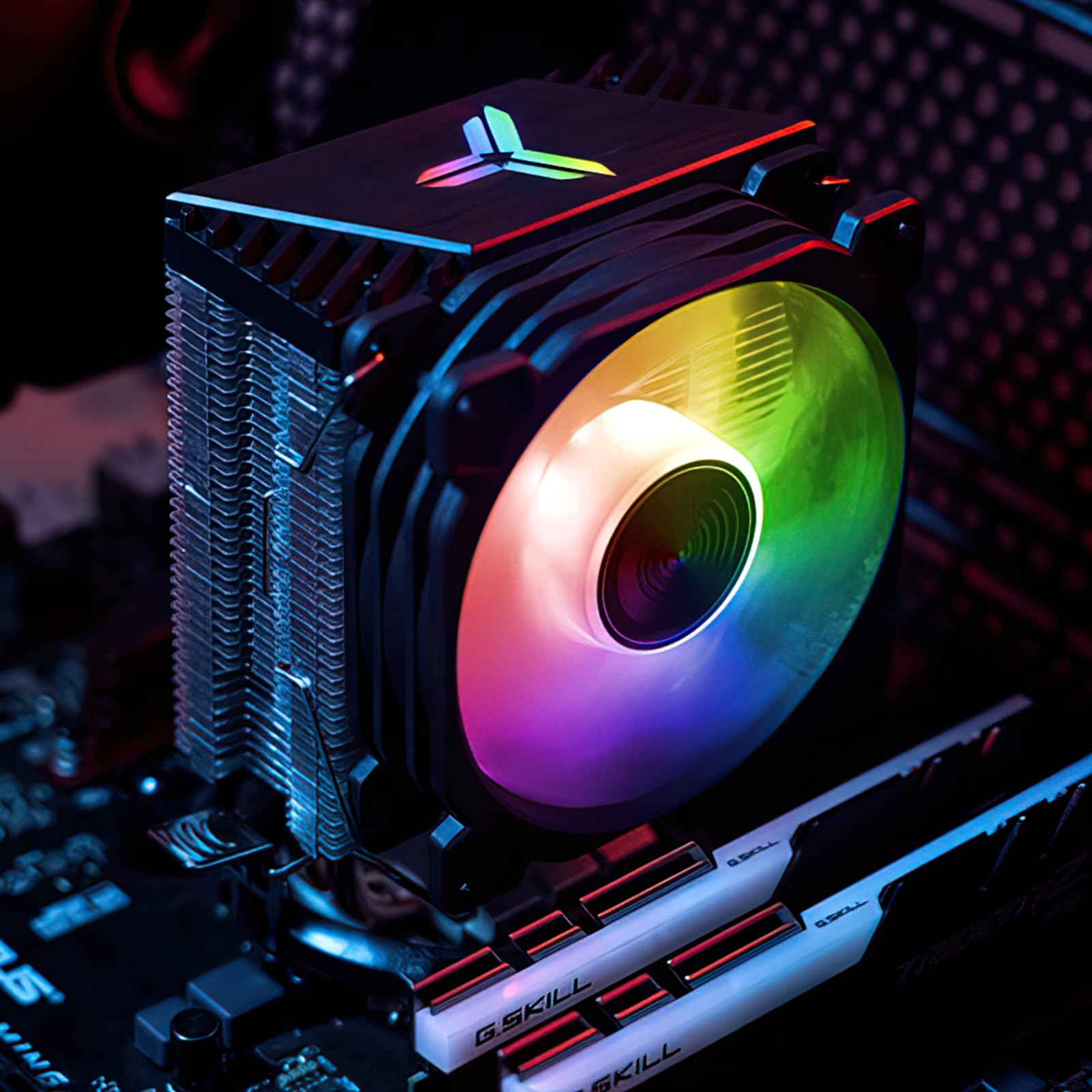 Hi8us CPU Air Cooler, 3-pin RGB CPU Cooler, RGB CPU Fan, 95W TDP, Pure ...