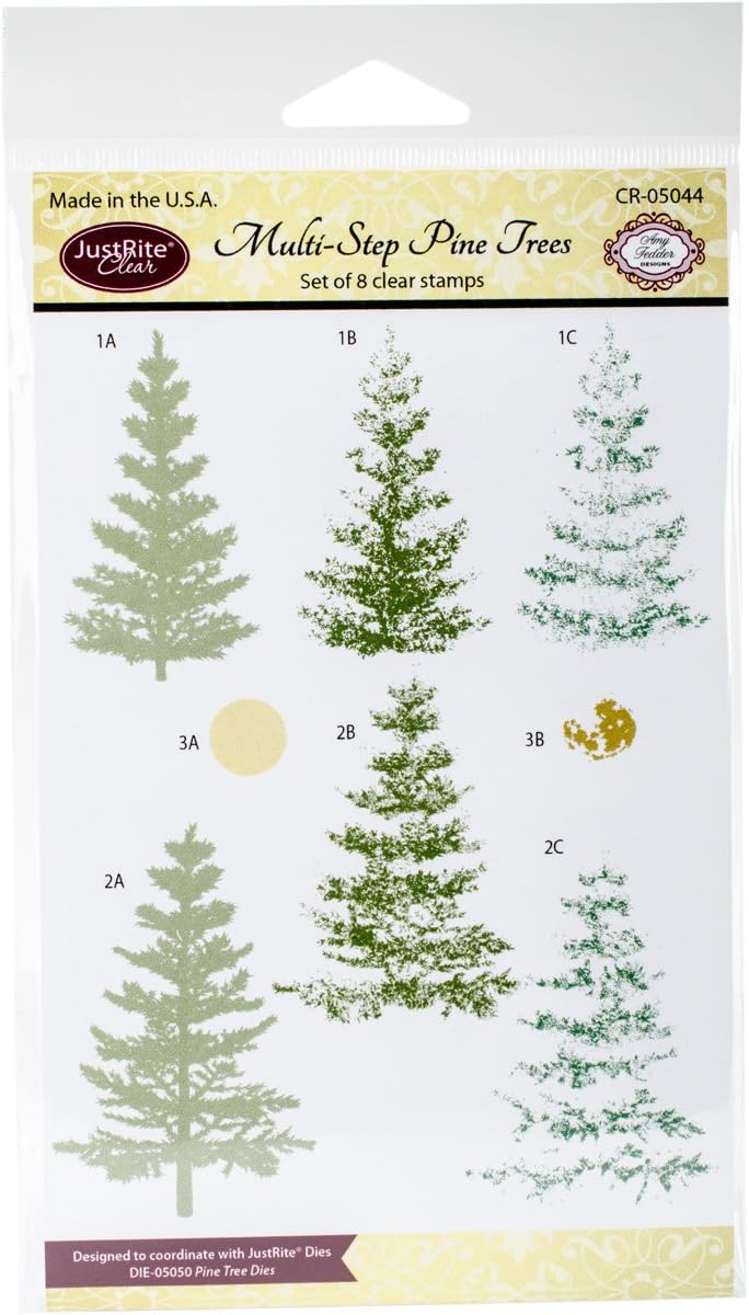 Amazon.com: Justrite Papercraft Clear Stamps 4"X6"-Multi-Step Pine ...