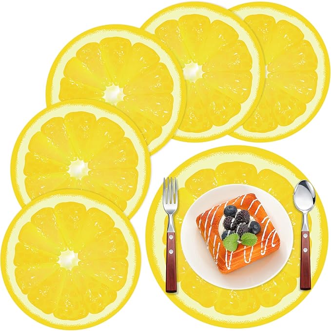 Amazon.com: 50 Pcs Disposable Lemons Paper Placemats 13 Inches Yellow ...